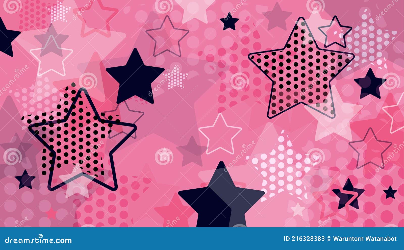 Black Pink Punk Rock Stars Banner Stock Vector - Illustration of ...