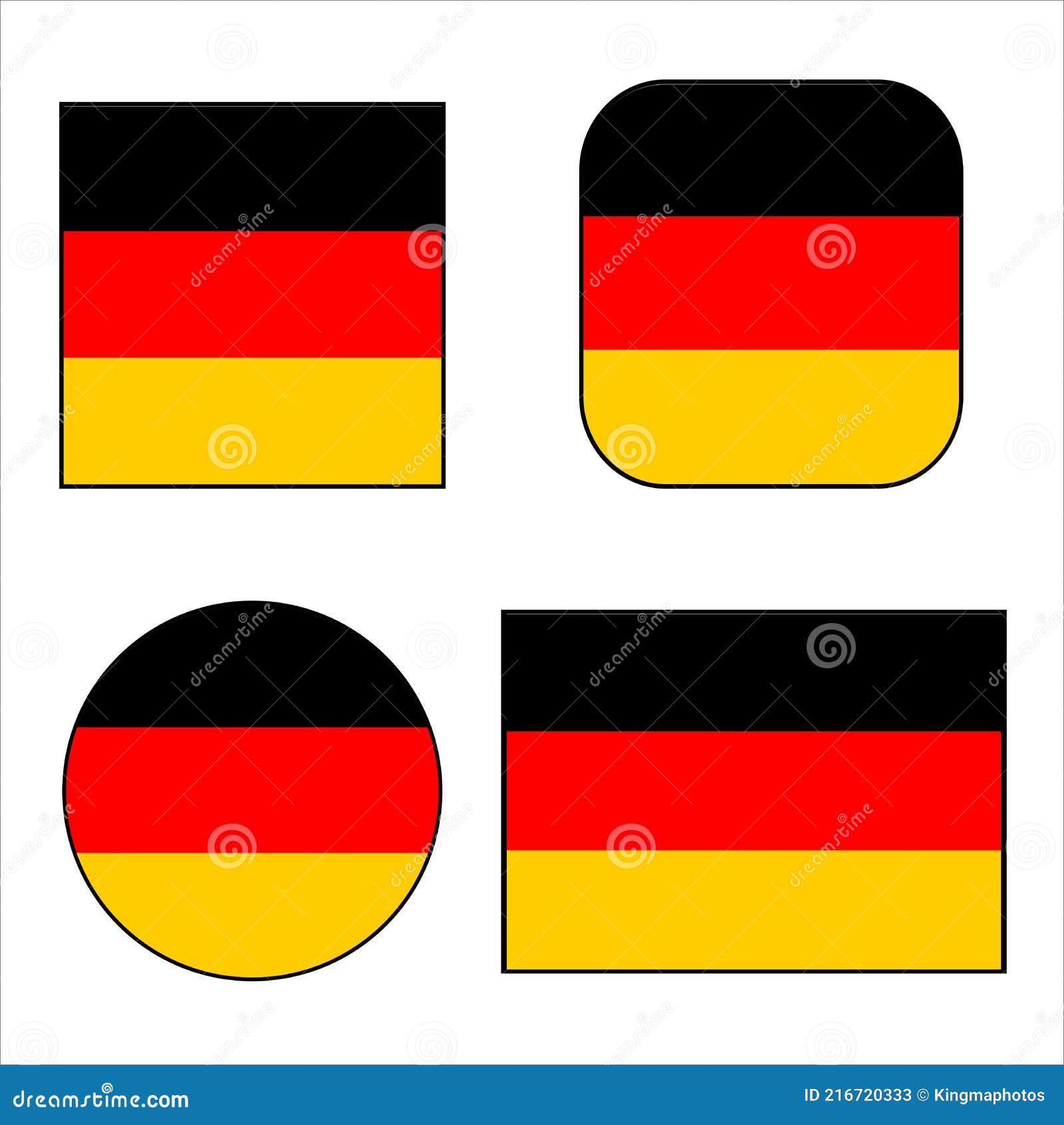 Germany Flag Icon Set European Push Button Concepts Rectangle, Square ...