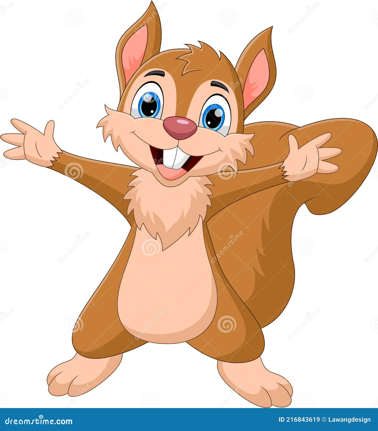 Cartoon Squirrel Waving Both Hands And Smiling | CartoonDealer.com ...