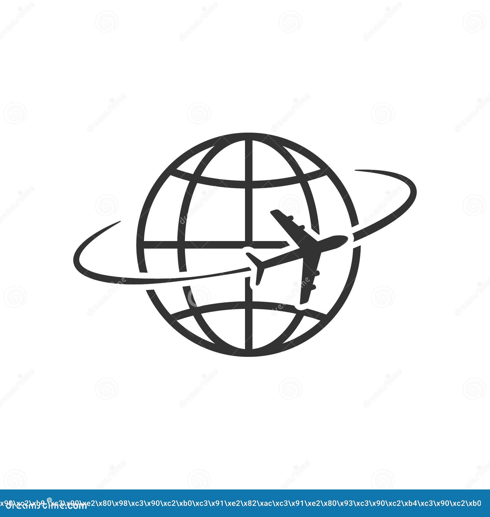 Airplane Flying Around World. Aircraft World Concept. Travel Symbol ...