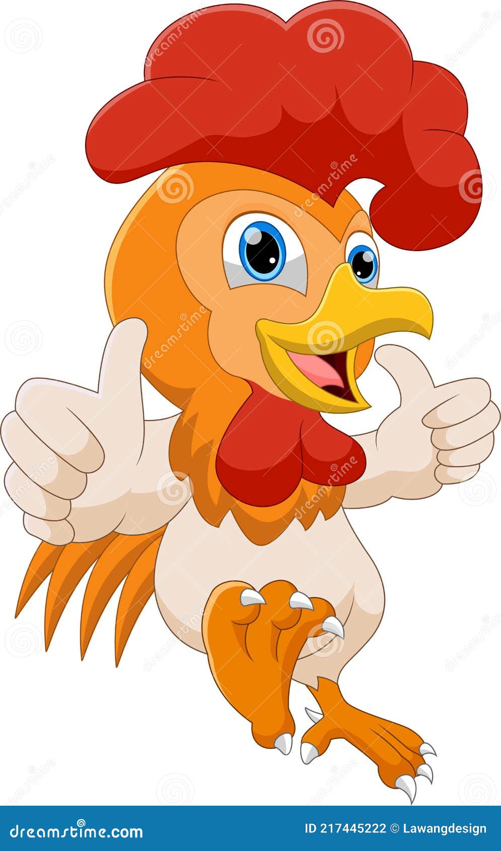 Cartoon rooster thumbs up stock vector. Illustration of comic - 217445222