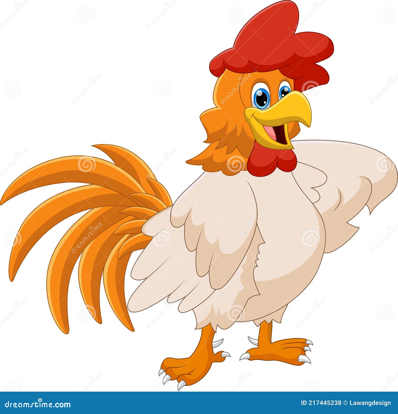 Cartoon rooster posing stock vector. Illustration of farm - 217445238