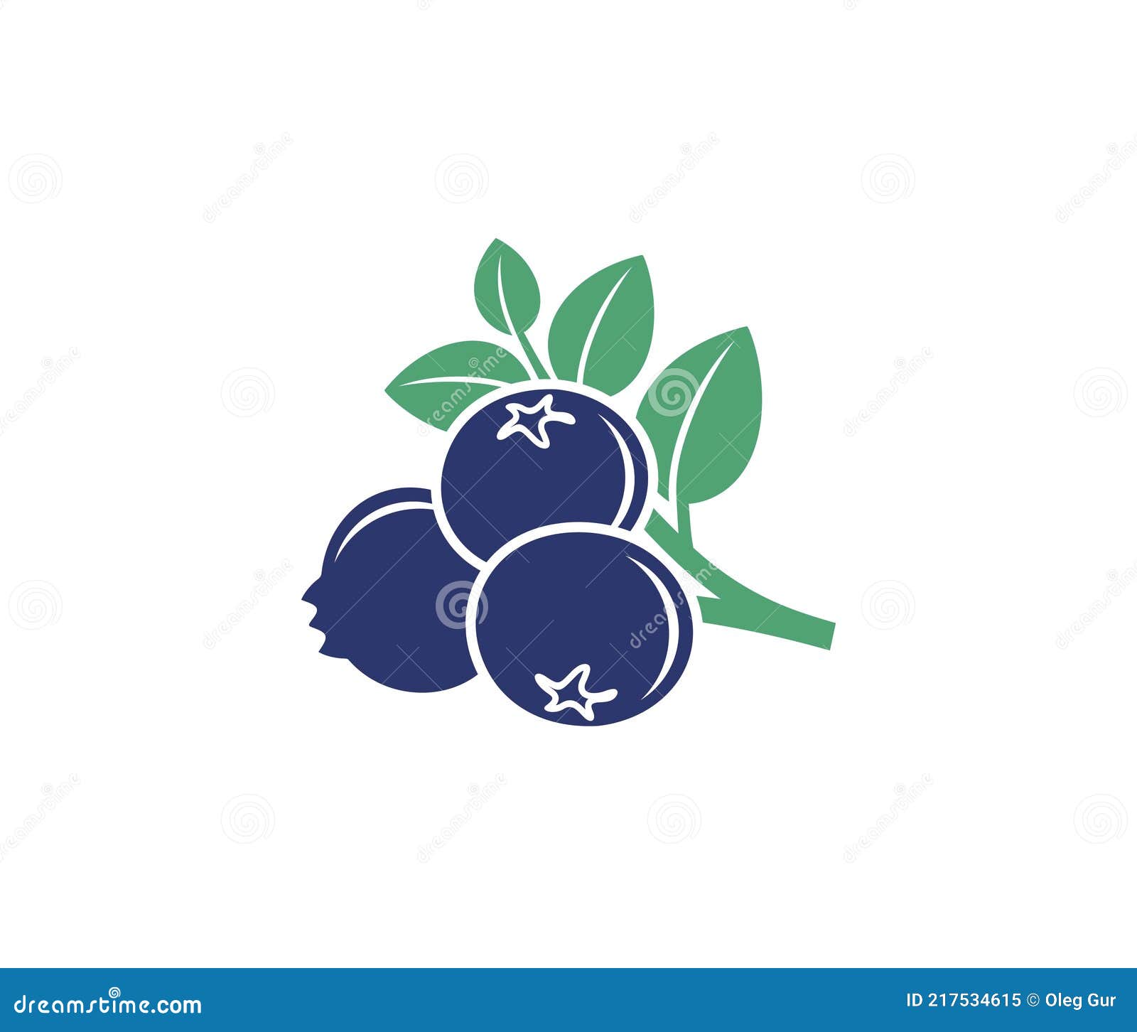 Blueberry Logo. Isolated Blueberry on White Background Stock Vector ...
