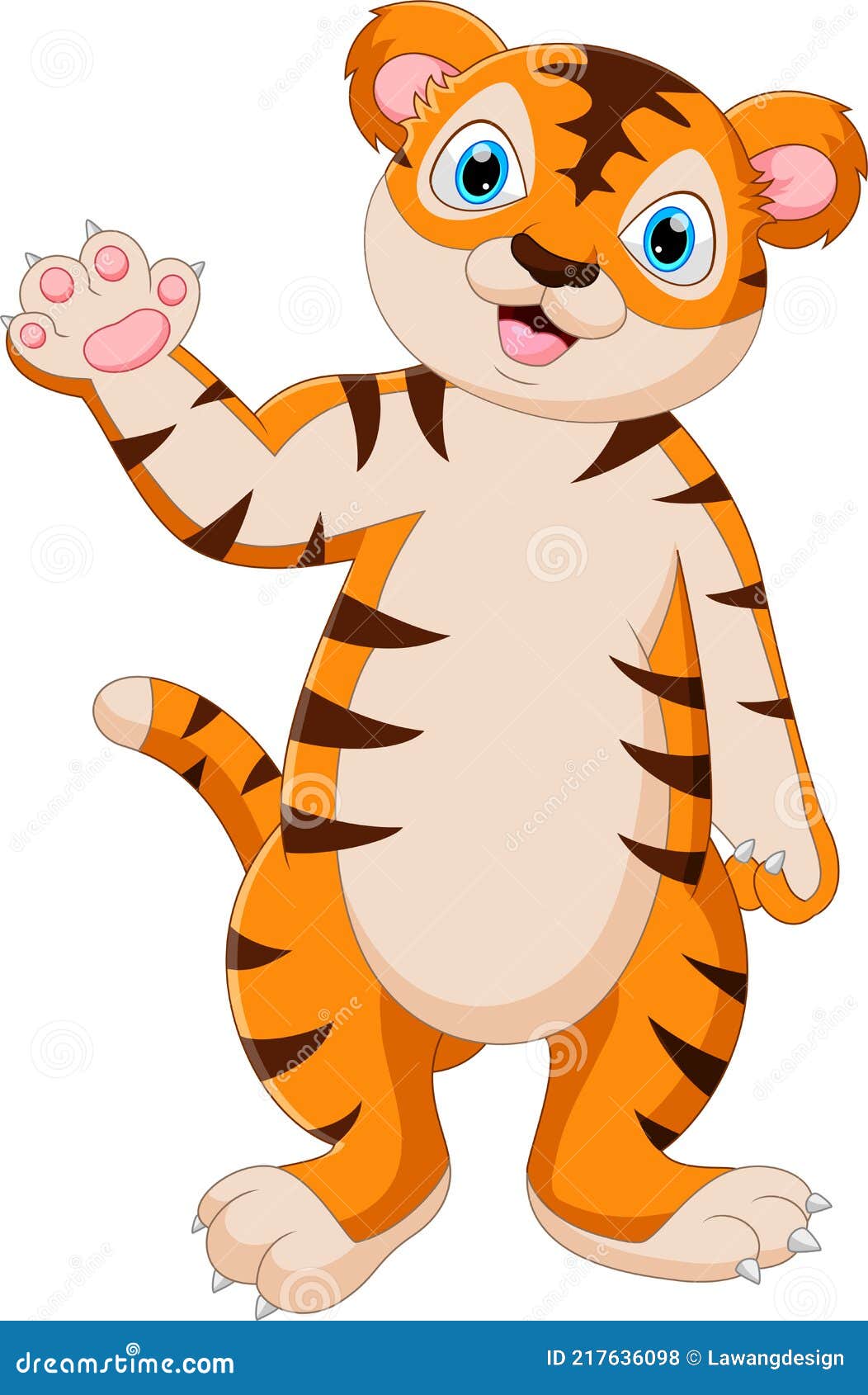 Tiger Standing In Dub Dancing Pose, Cute Cartoon Wild Animal Doing ...