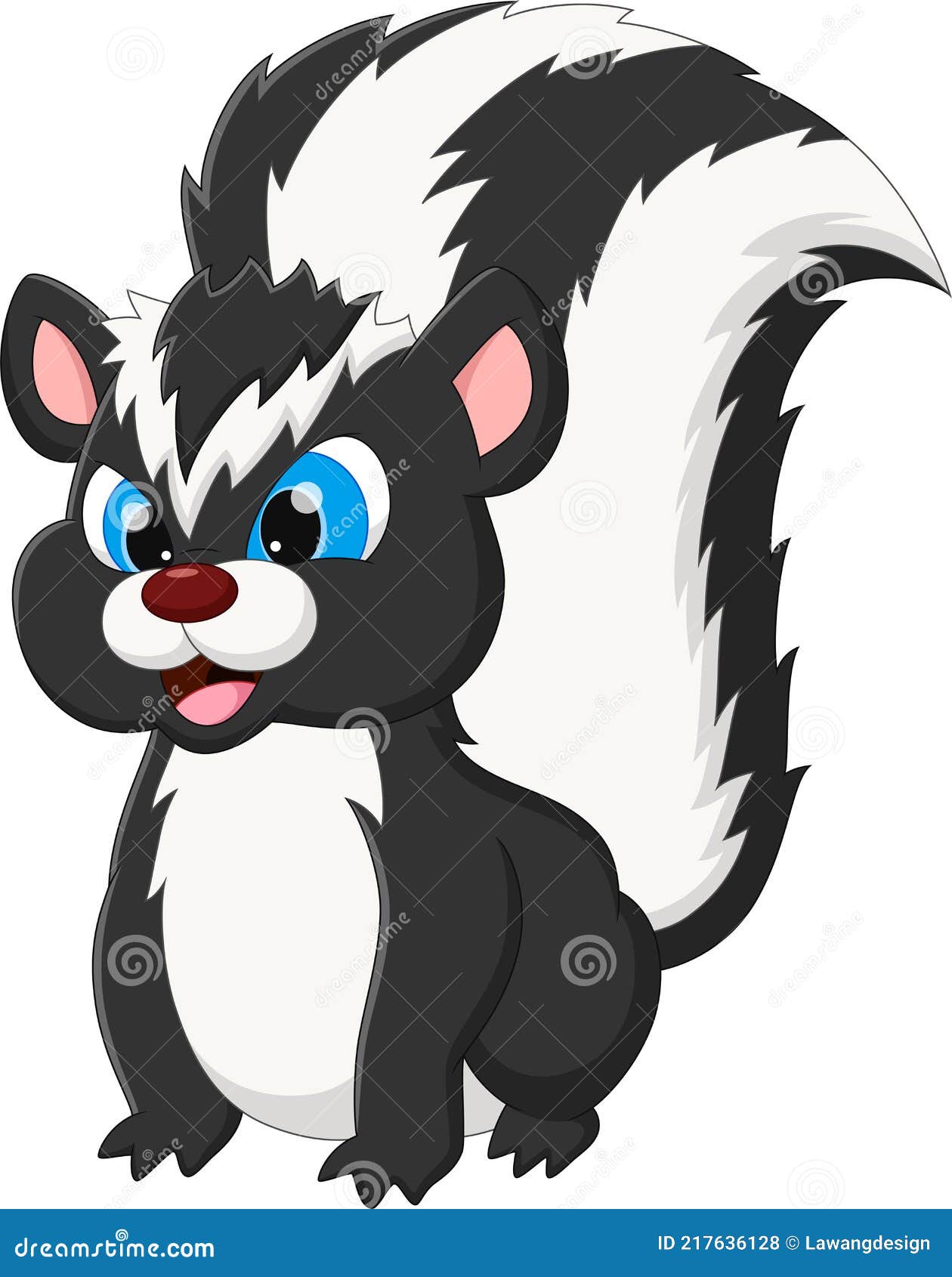 Cute skunk cartoon pose stock vector. Illustration of grass - 217636128