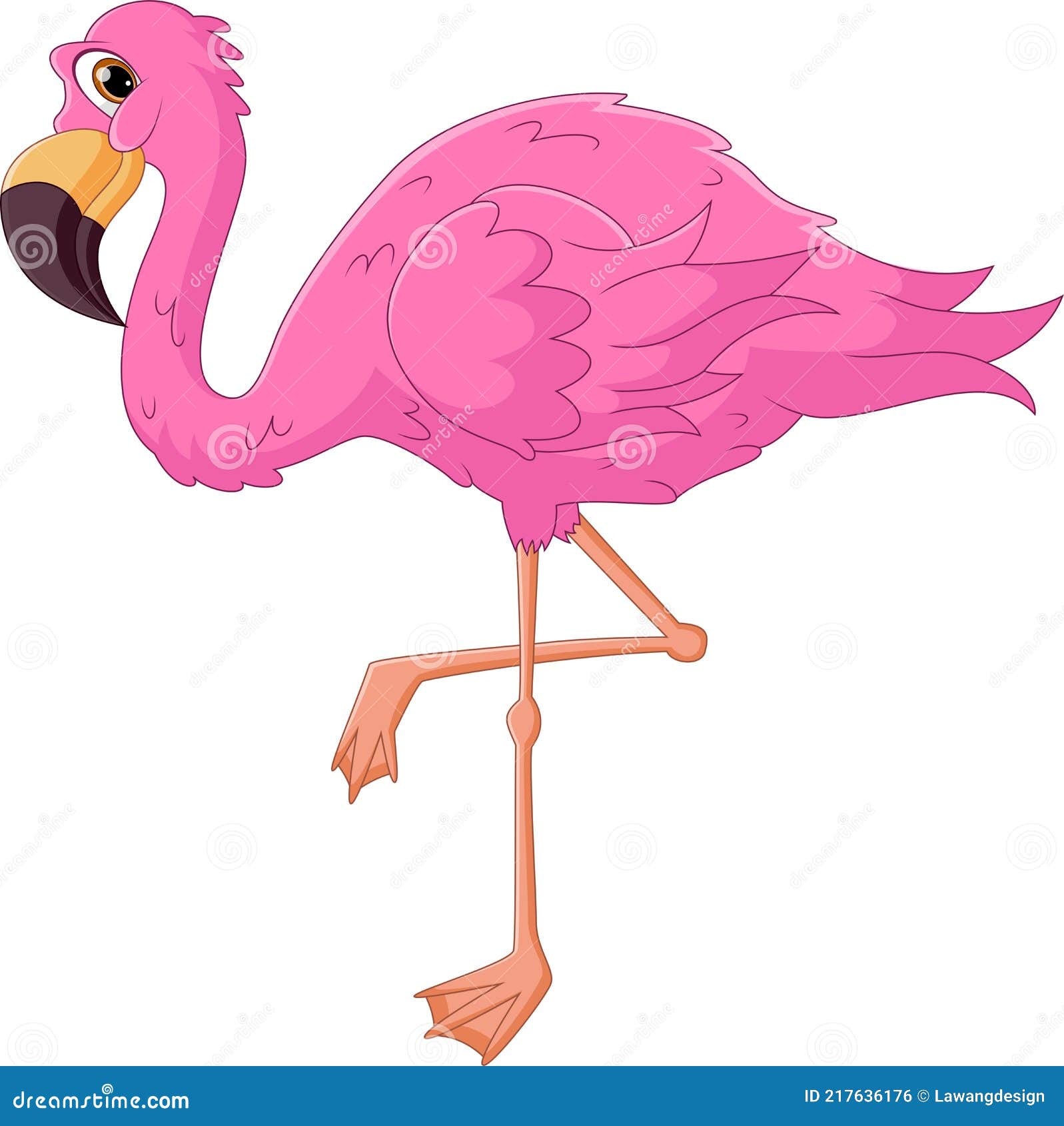 Cute flamingo cartoon stock vector. Illustration of animal - 217636176