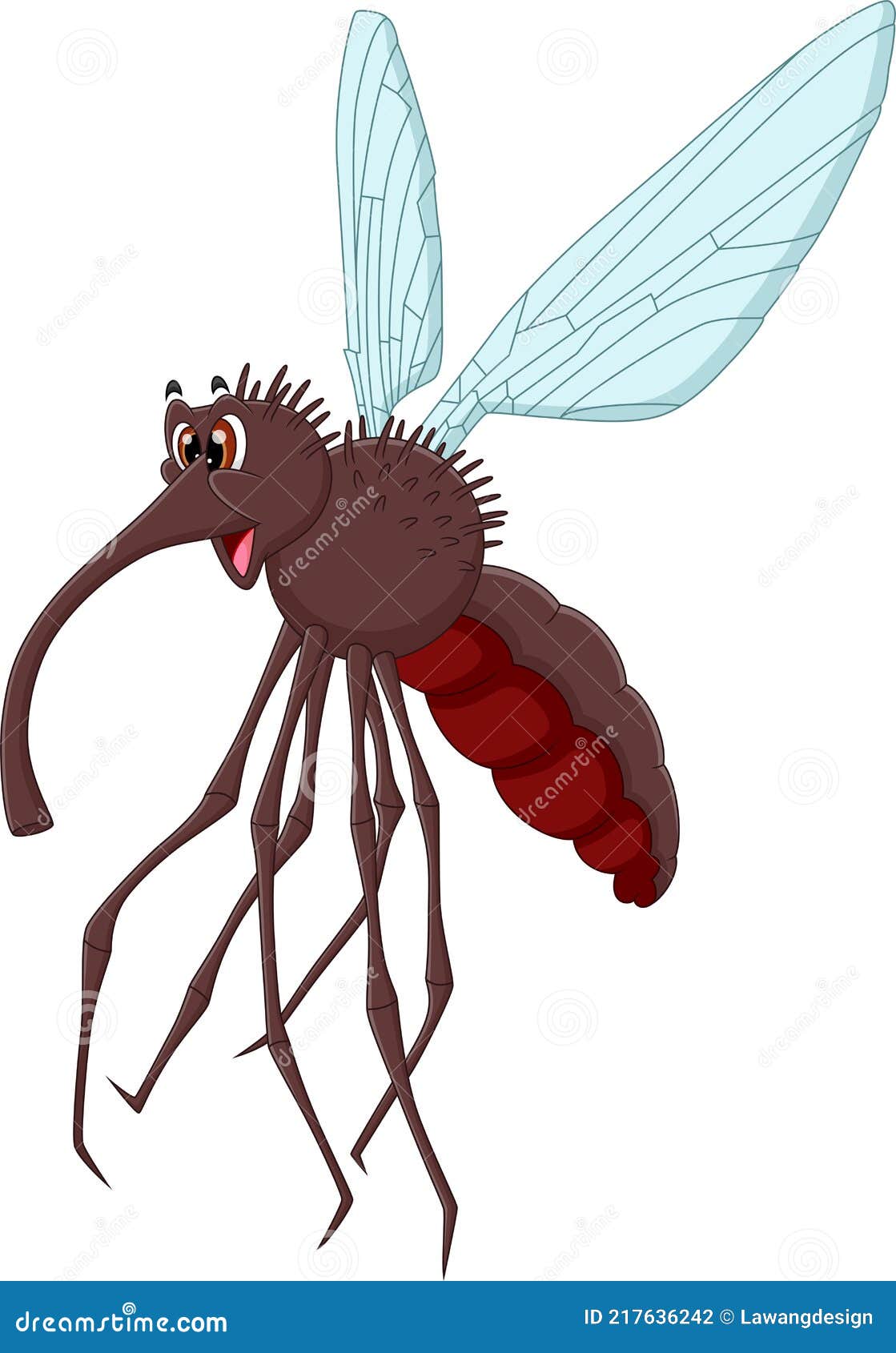 Cartoon Cute Smiling Mosquito Stock Vector - Illustration of ladybug ...
