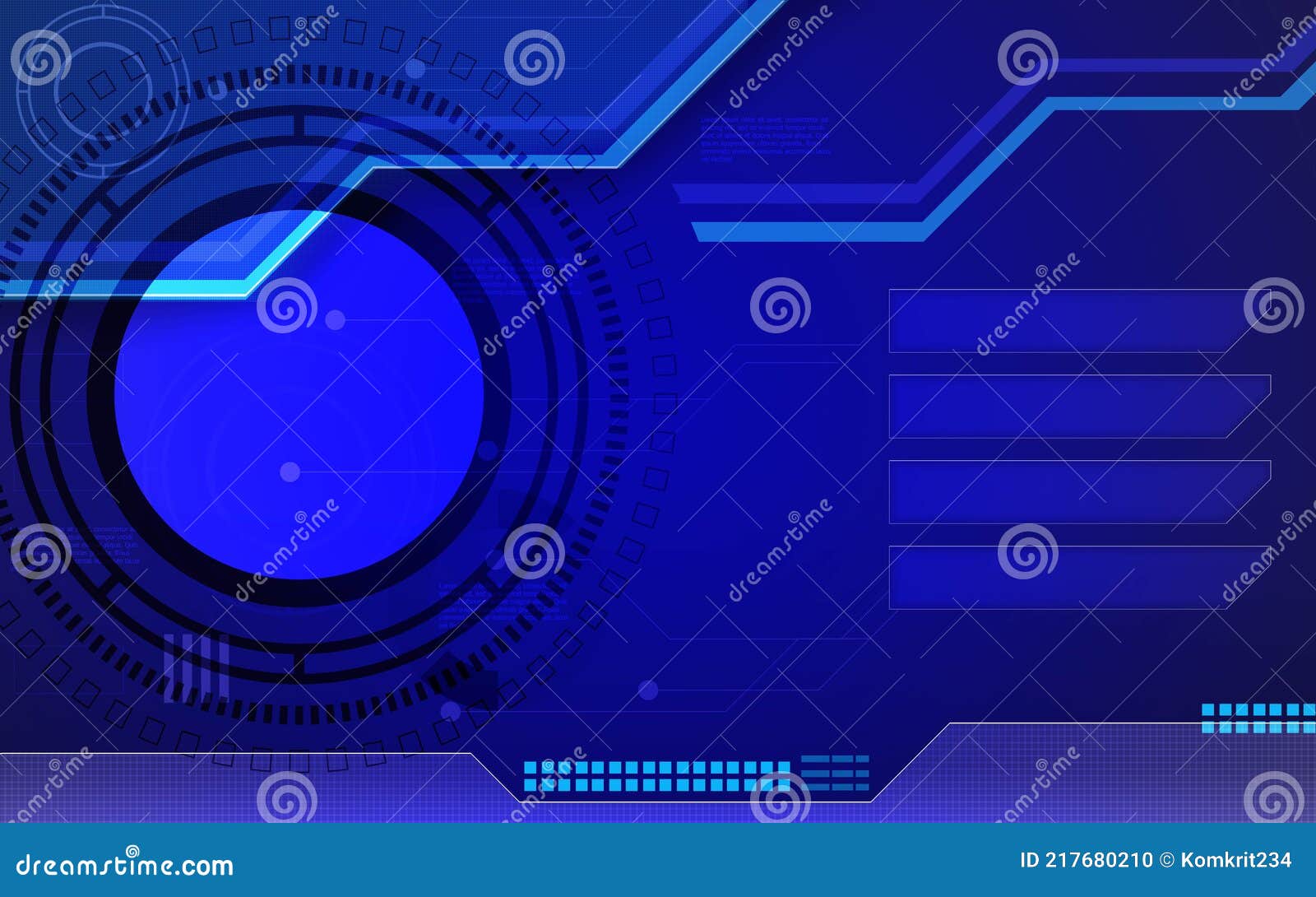 Abstract Digital Blue Element on Blue Background Stock Illustration ...