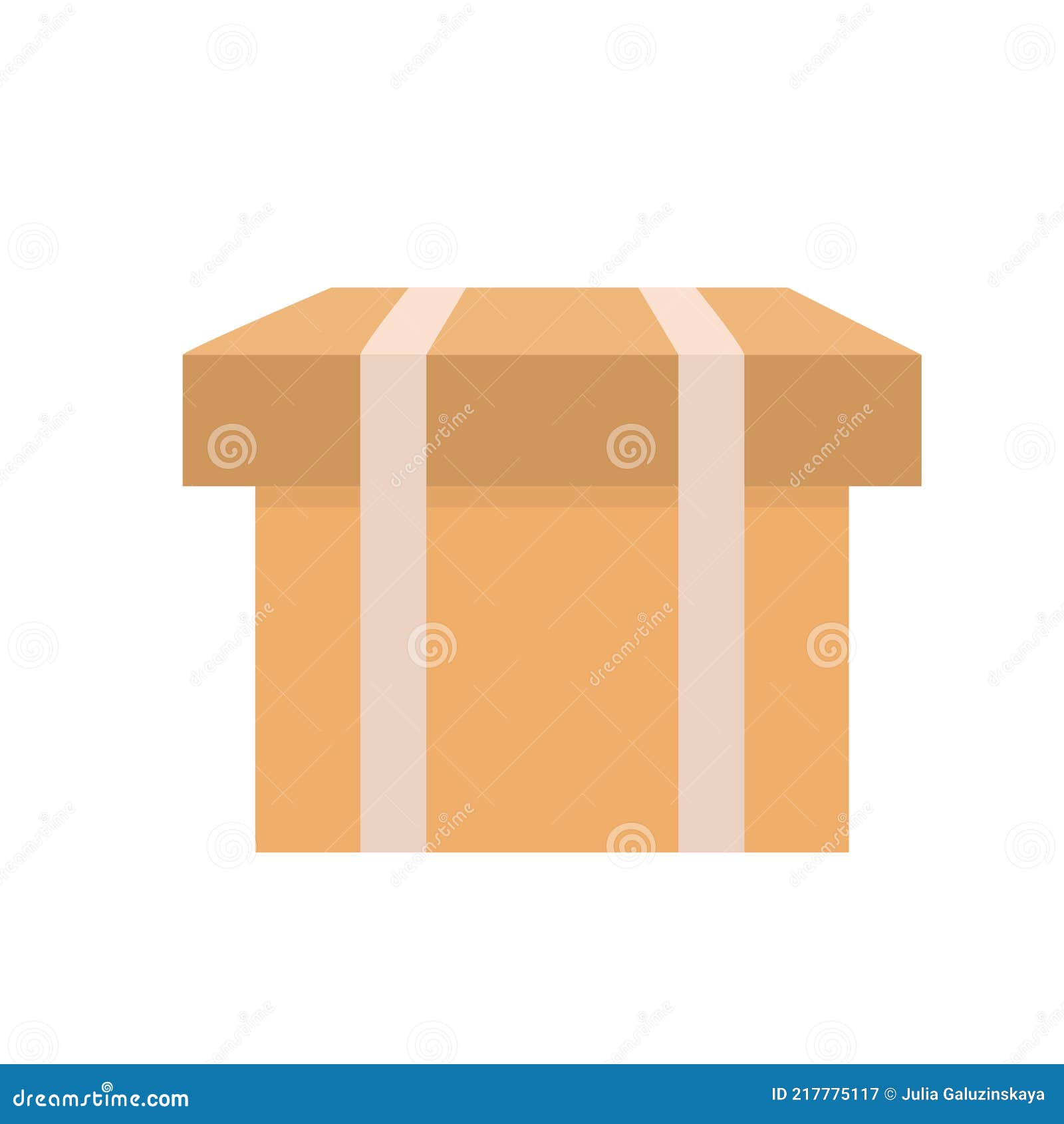 Cardboard box front view stock vector. Illustration of delivery - 217775117