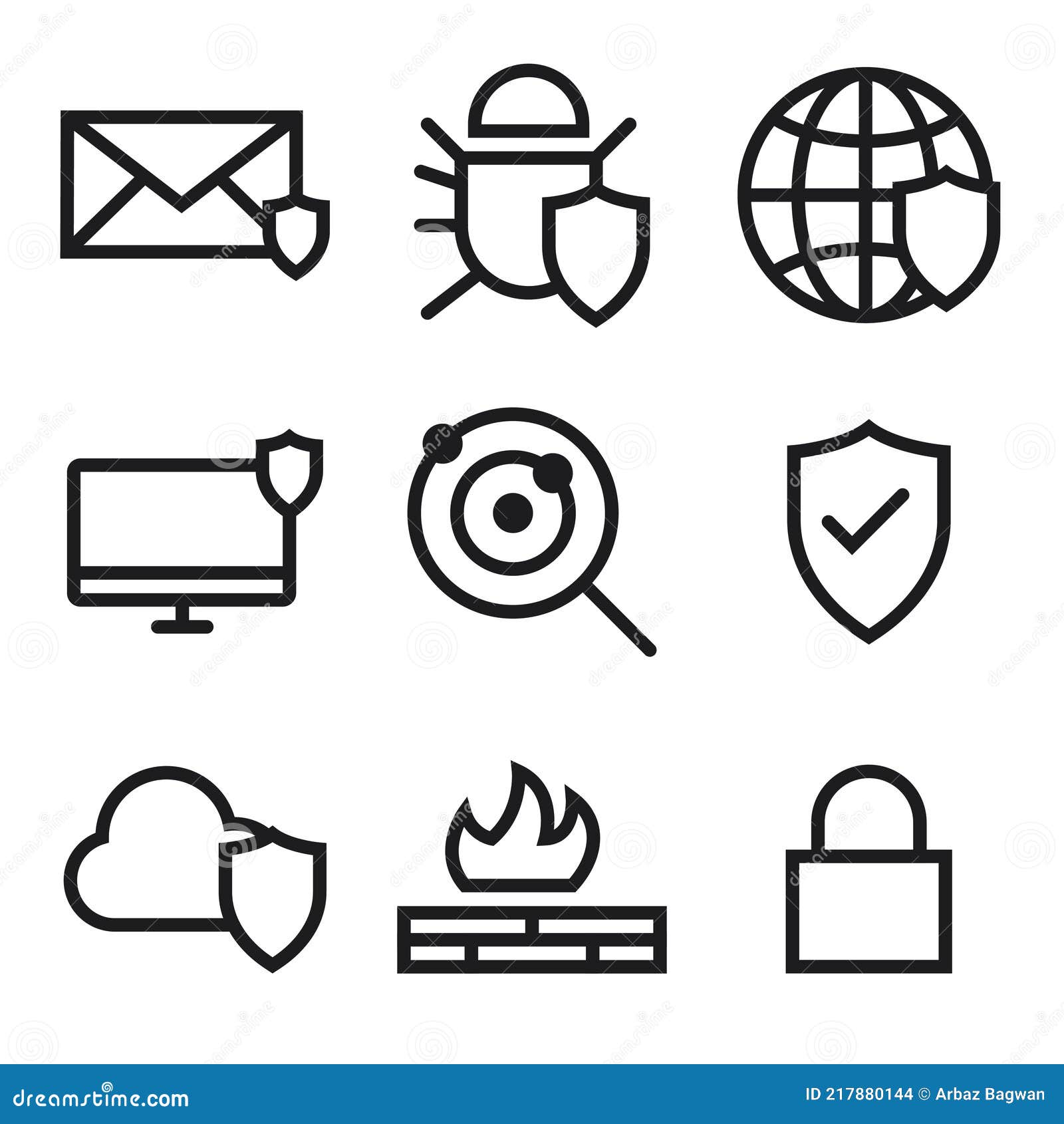 Computer Virus Malware Security Icons Stock Vector - Illustration of ...