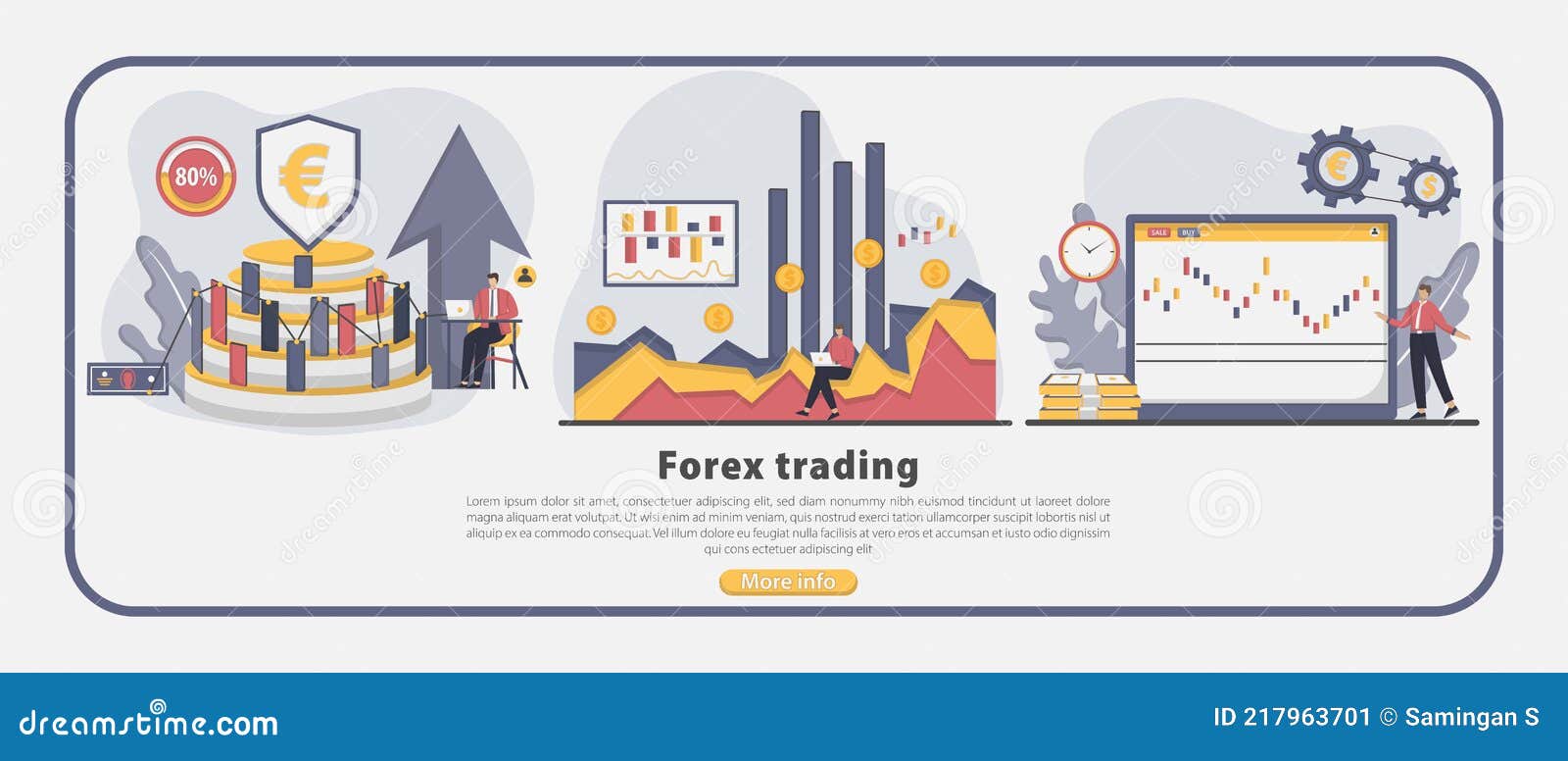 Flat Design Vector Forex Trading Illustration Stock Vector ...