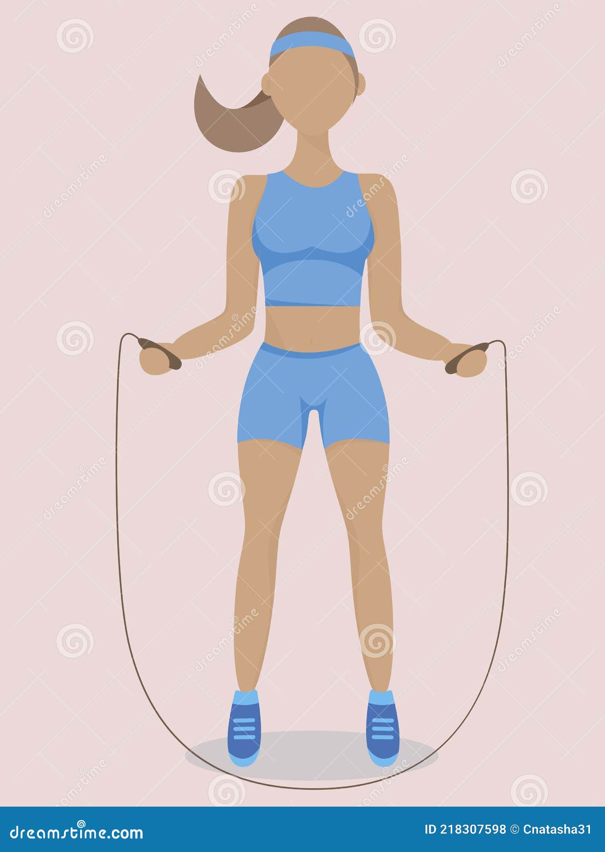 Girl With A Skipping Rope Coloring Page Stock Image | CartoonDealer.com ...