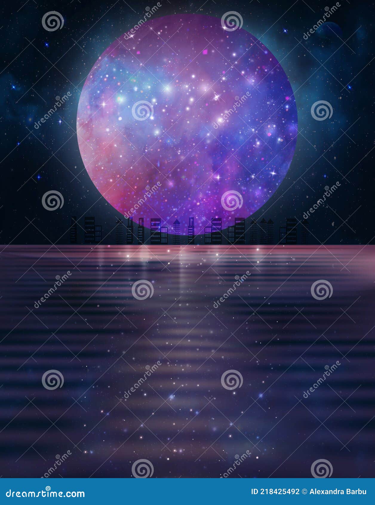 Magical Cosmic Moon Energy Healing Universal Energy, Meditation Stock ...