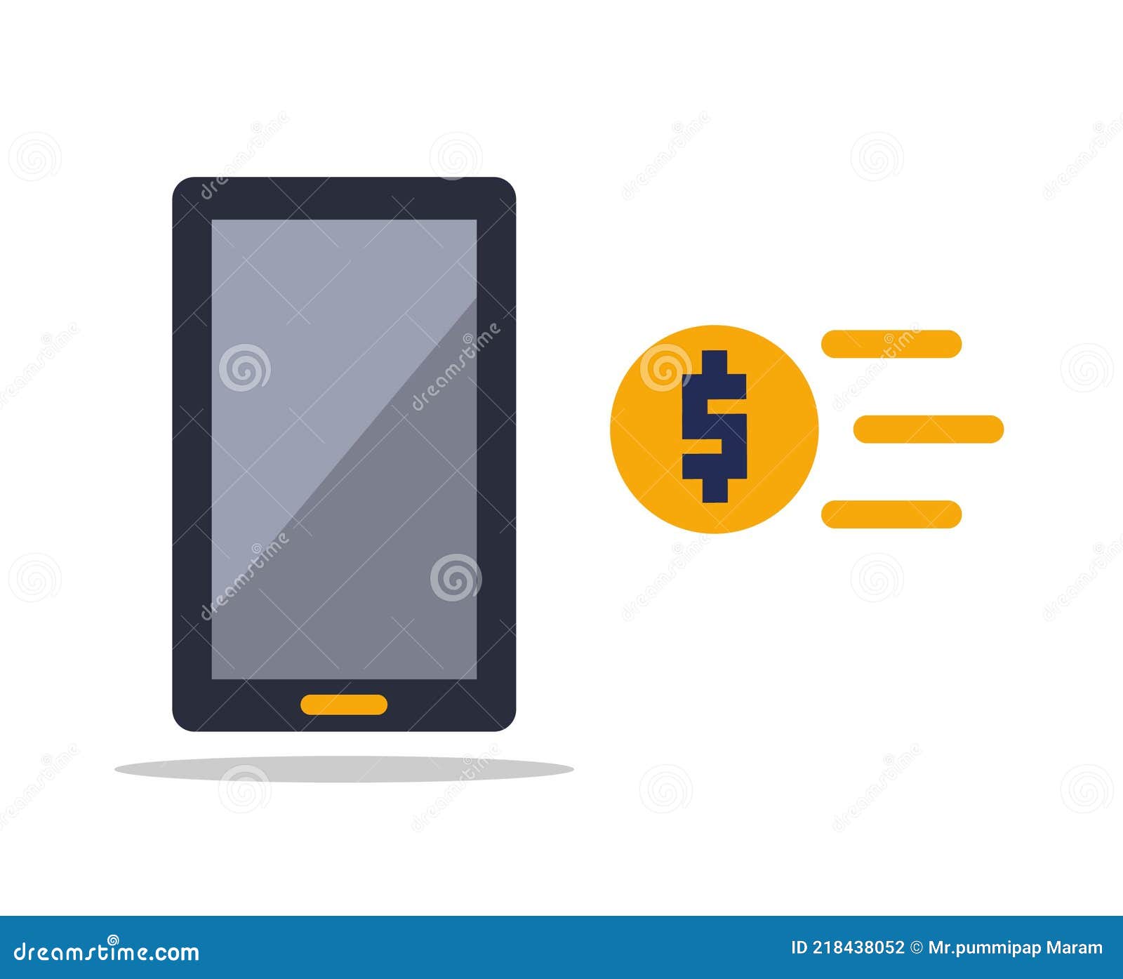 A Mobile Phone that Can Perform Financial Transactions. Stock Vector ...