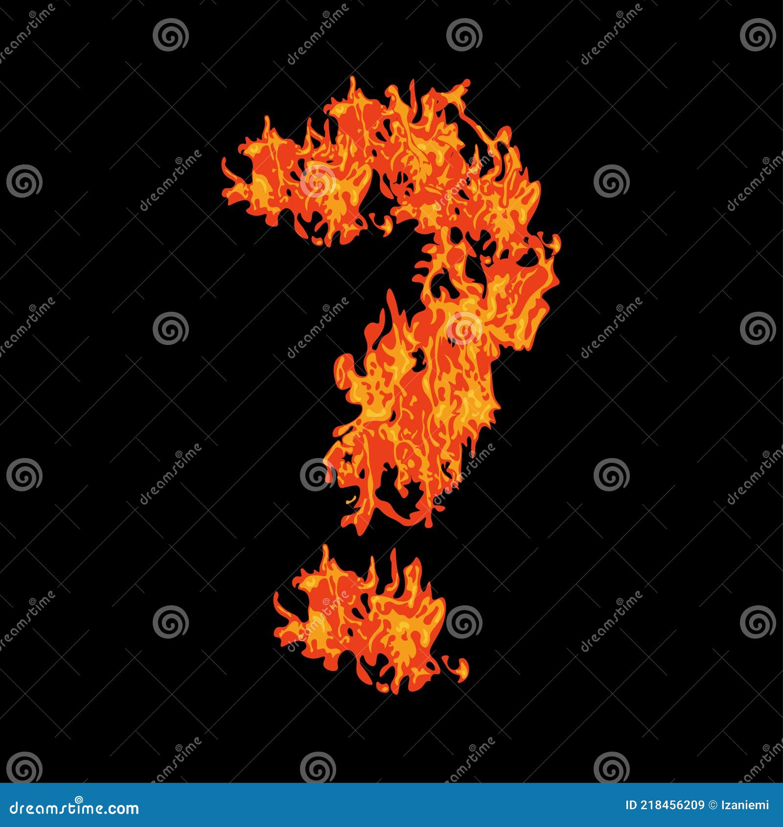 Question Mark Made of Flames - Vector Illustration Stock Vector ...