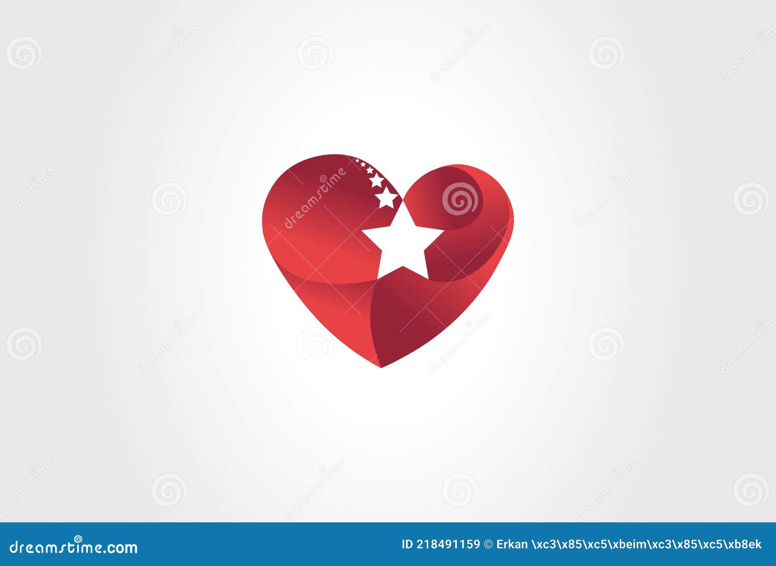 Love Stars Logo Icon. Heart and Shooting Stars Shape in Logo Concept ...