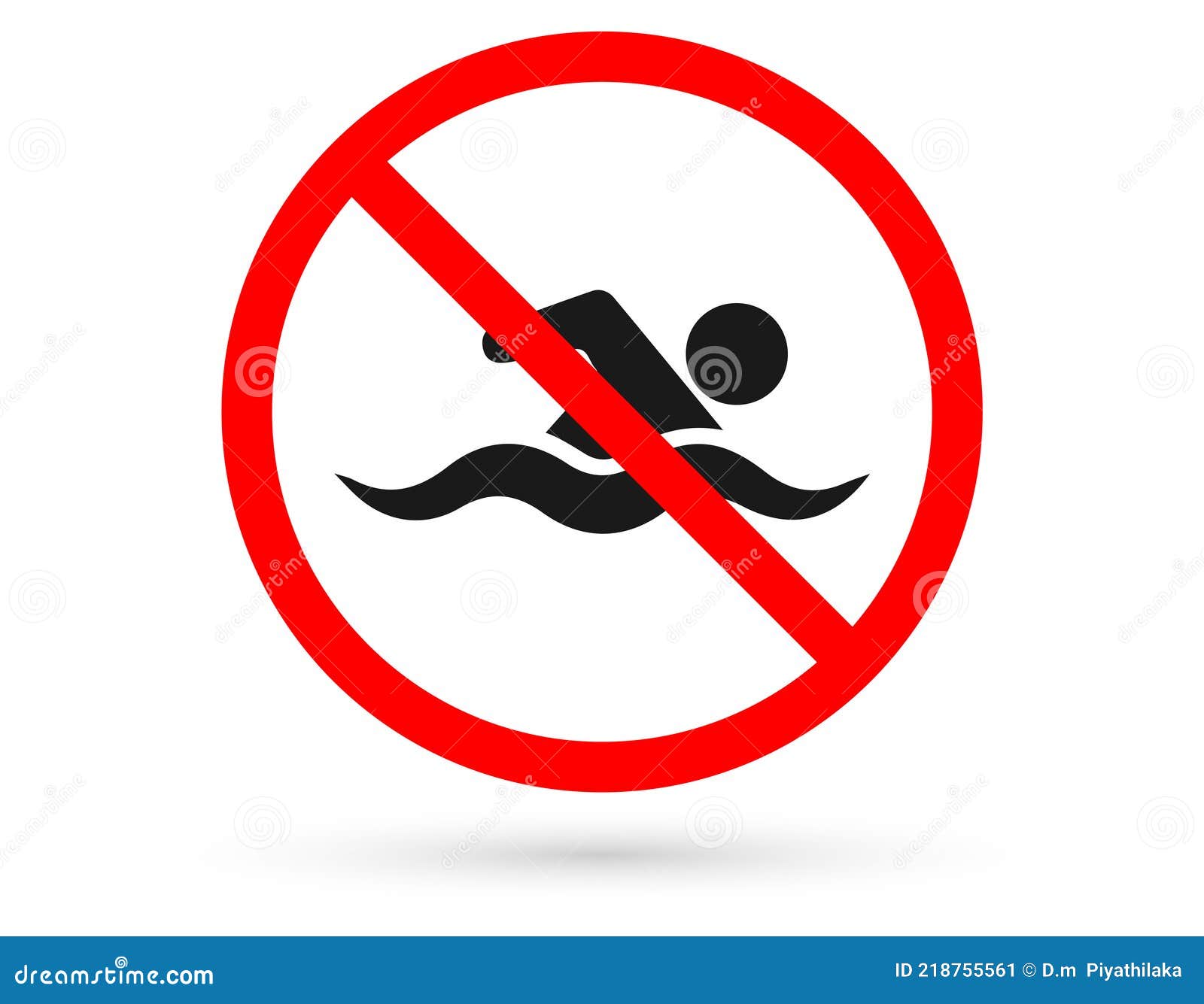 No Swimming Hazard- Warning Sign. Stock Vector - Illustration of ...