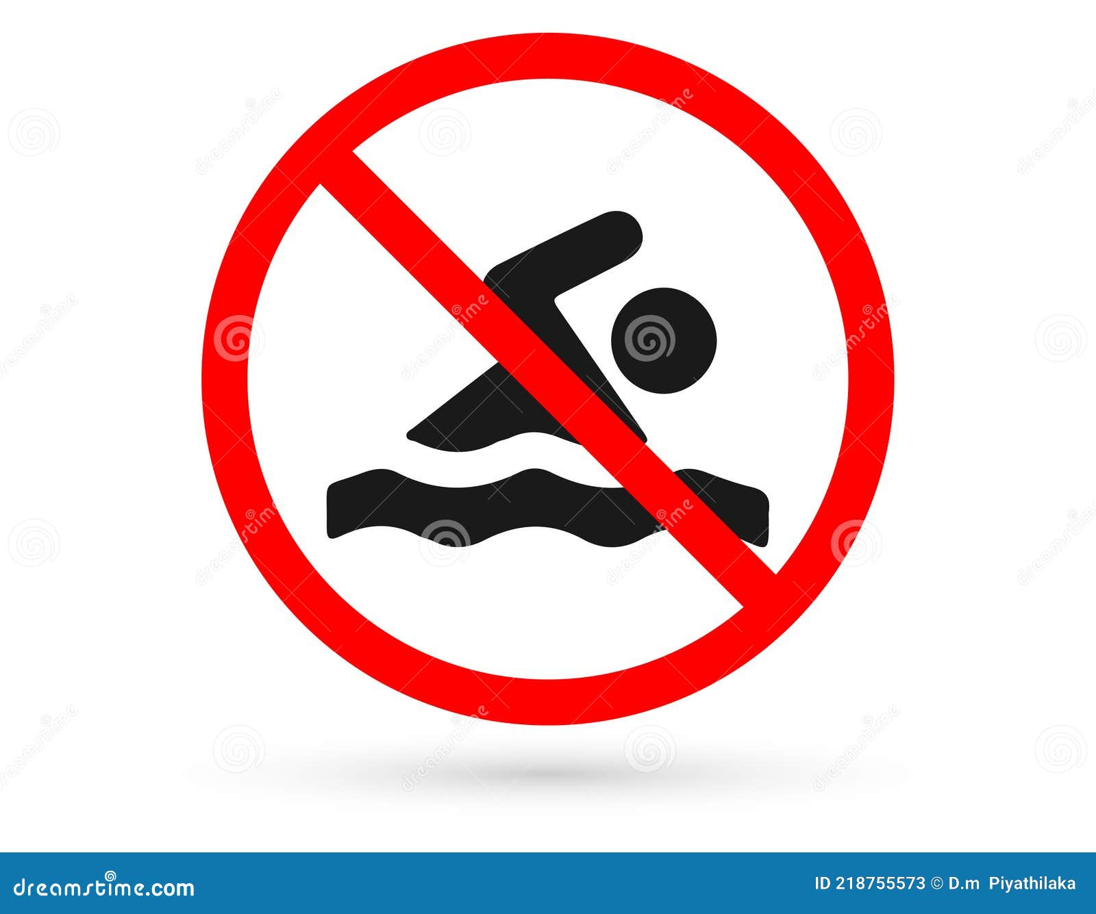 No Swimming Hazard- Warning Sign. Vector Illustration | CartoonDealer ...