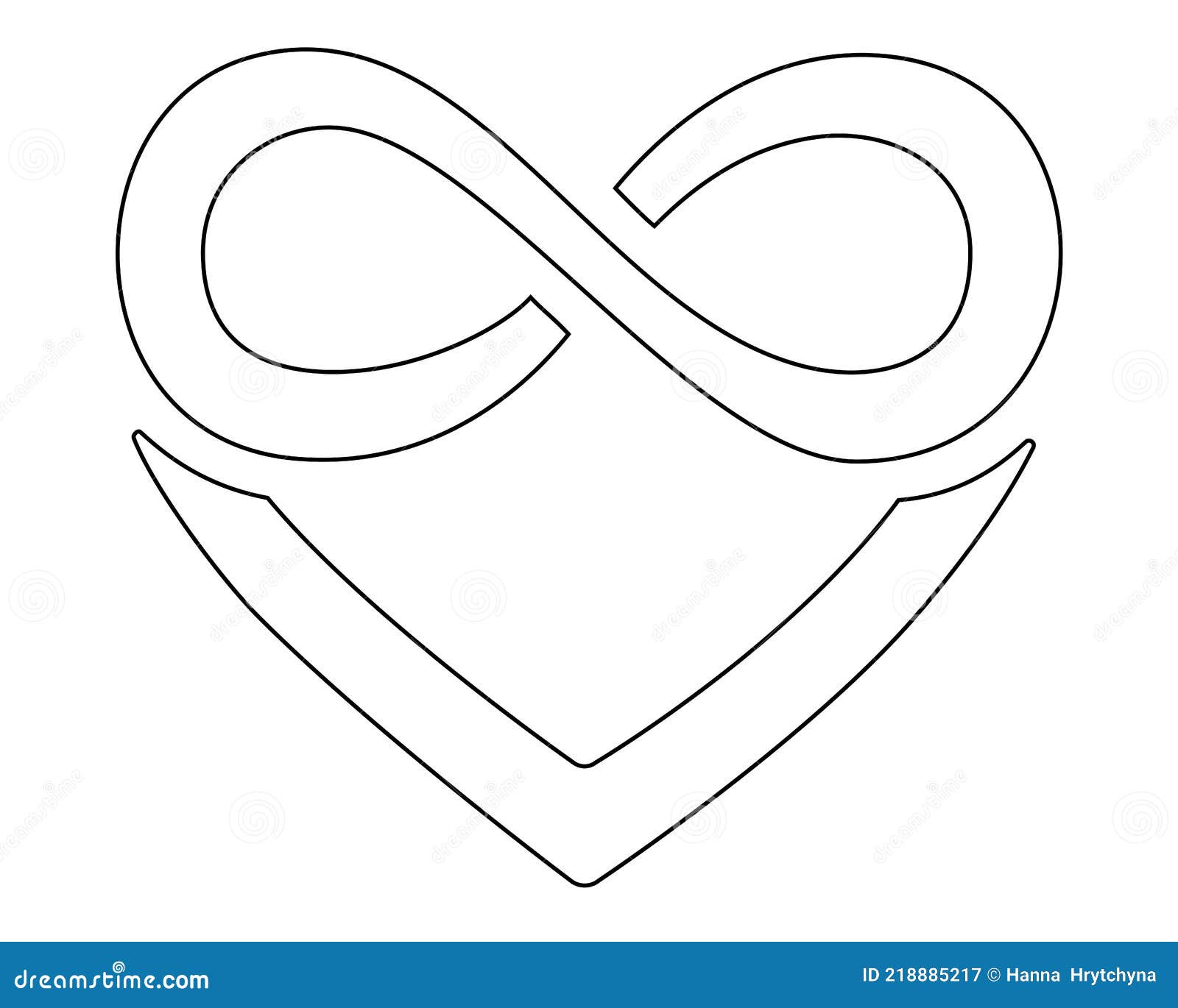 Heart And Infinity - Polyamory Sign - Vector Linear Illustration For ...