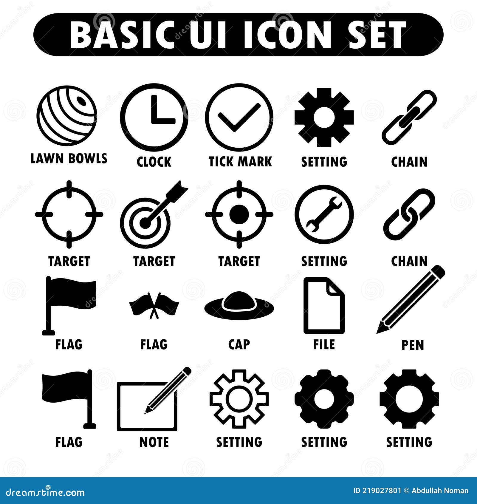 Basic ui icon set vector stock vector. Illustration of information ...