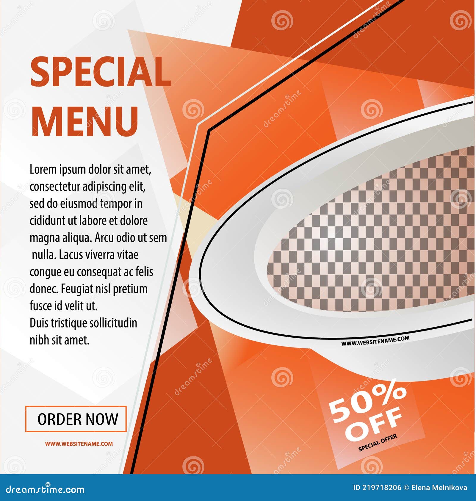 Food menu in orange colors stock vector. Illustration of orange - 219718206