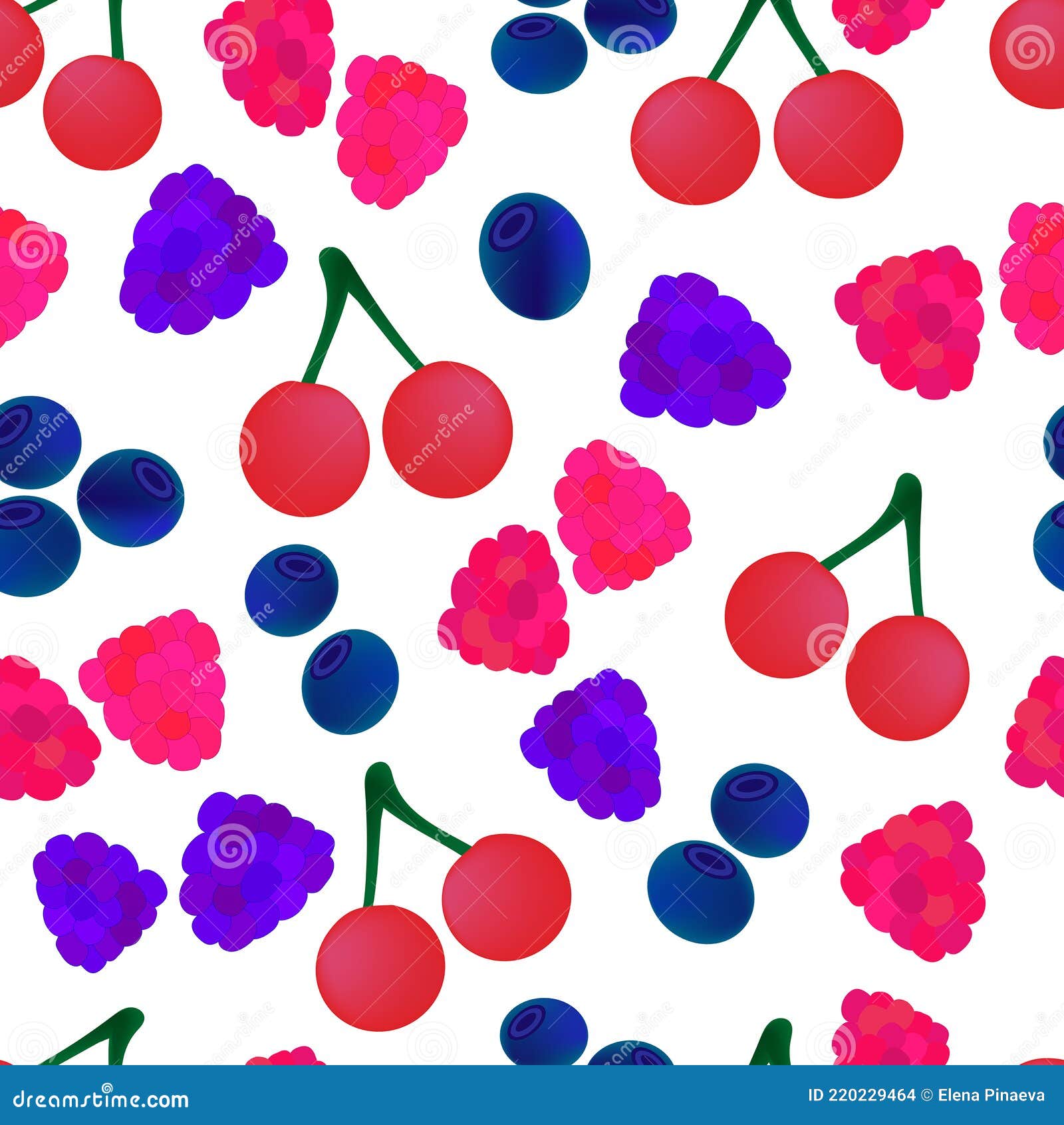 Berry Mix. a Pattern with Delicious Fruits Stock Illustration ...