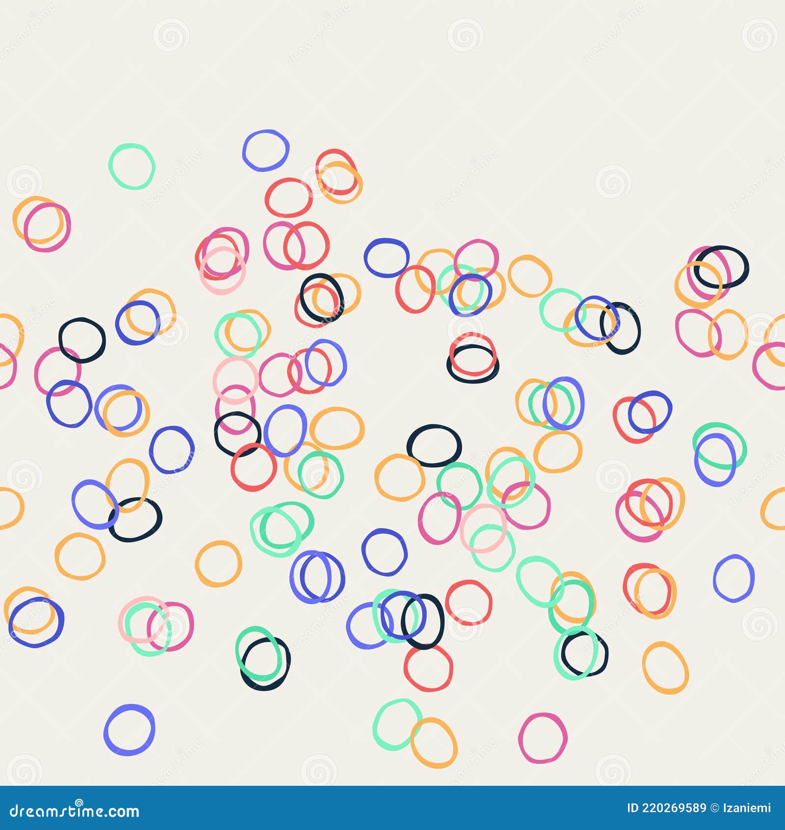 Abstract Seamless Pattern with Colorful Rings Stock Vector ...