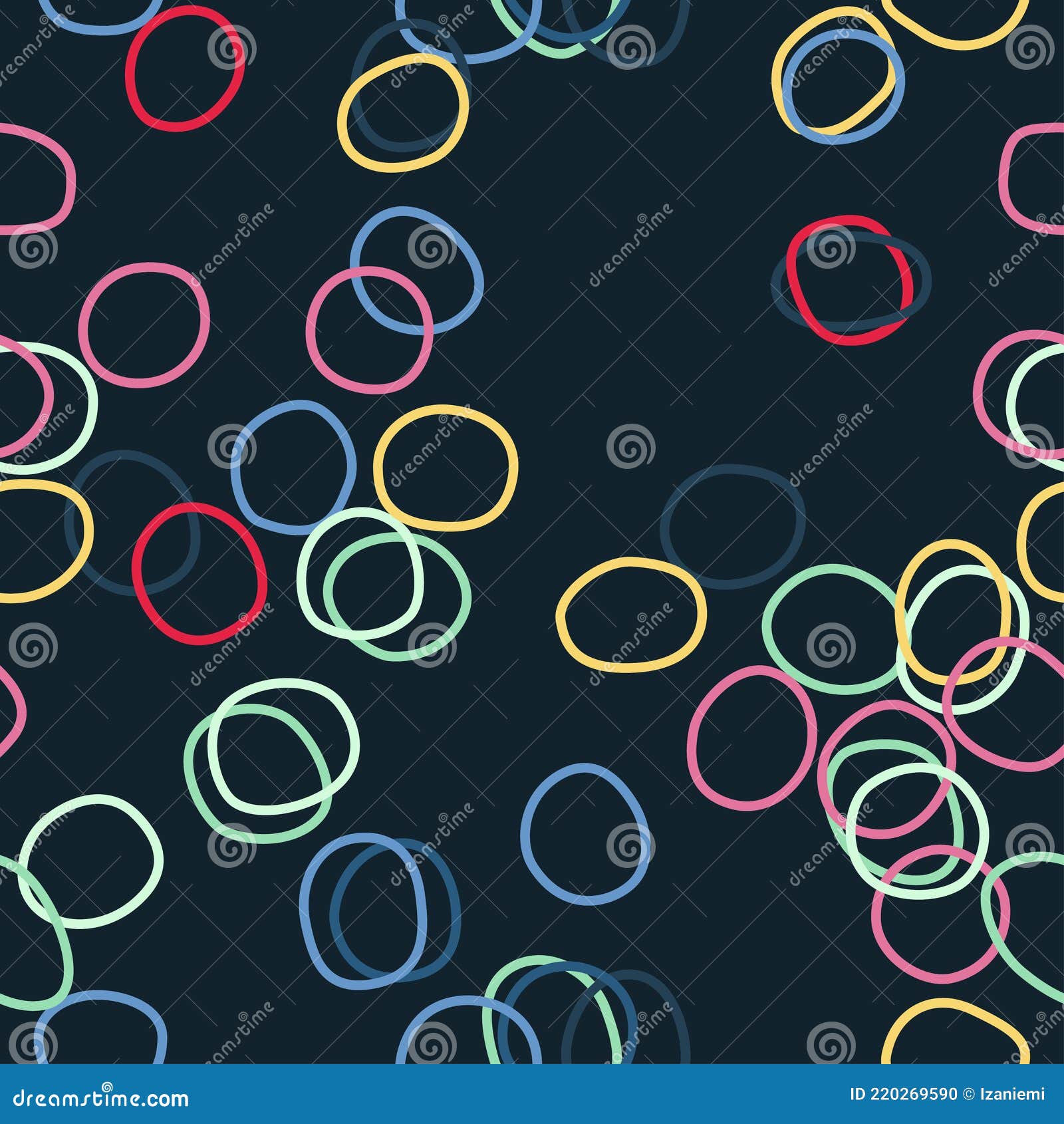 Abstract Seamless Pattern with Colorful Rings Stock Vector ...