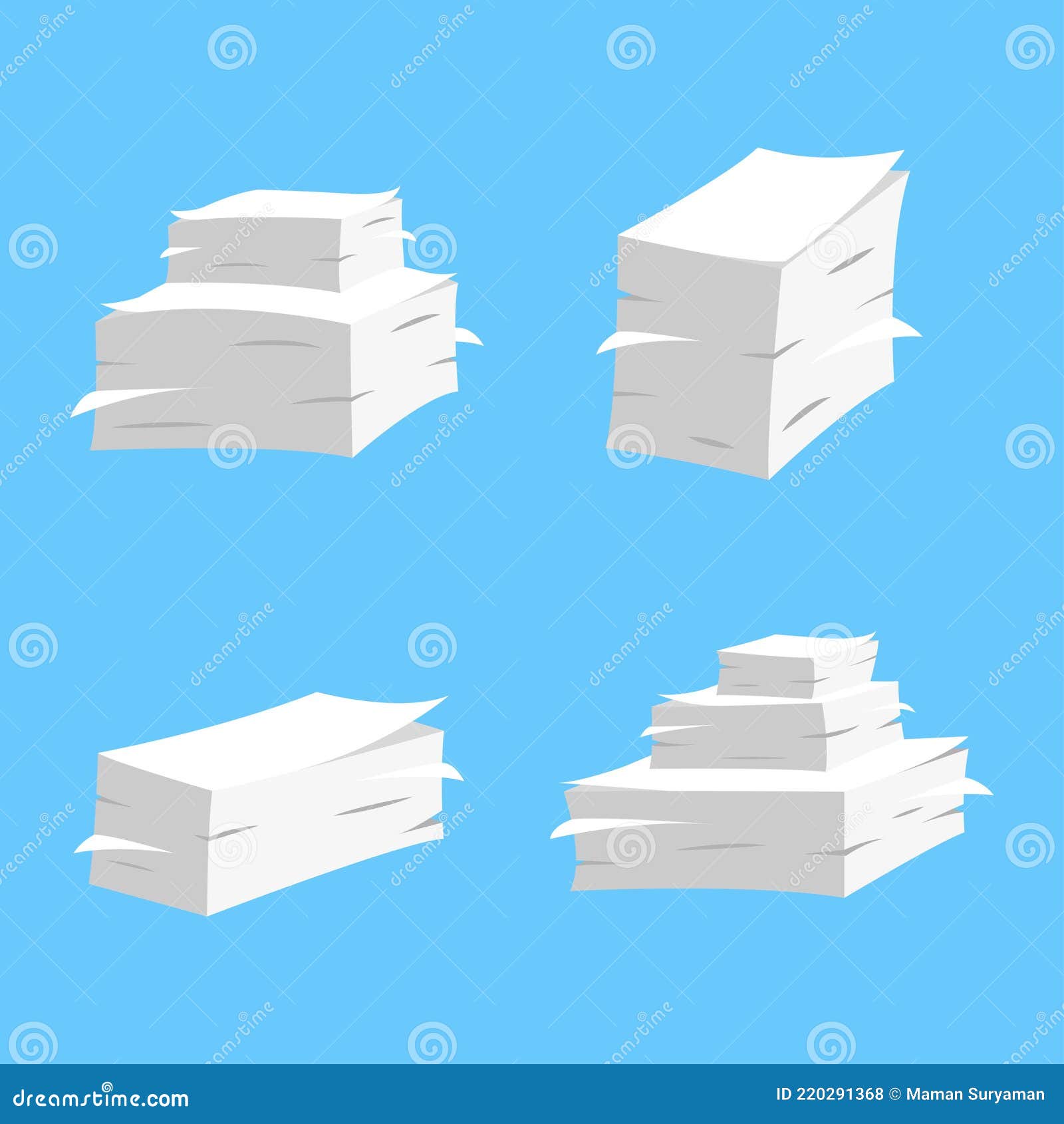 Stack of Paper Vector Isolated Stock Vector - Illustration of isolated ...