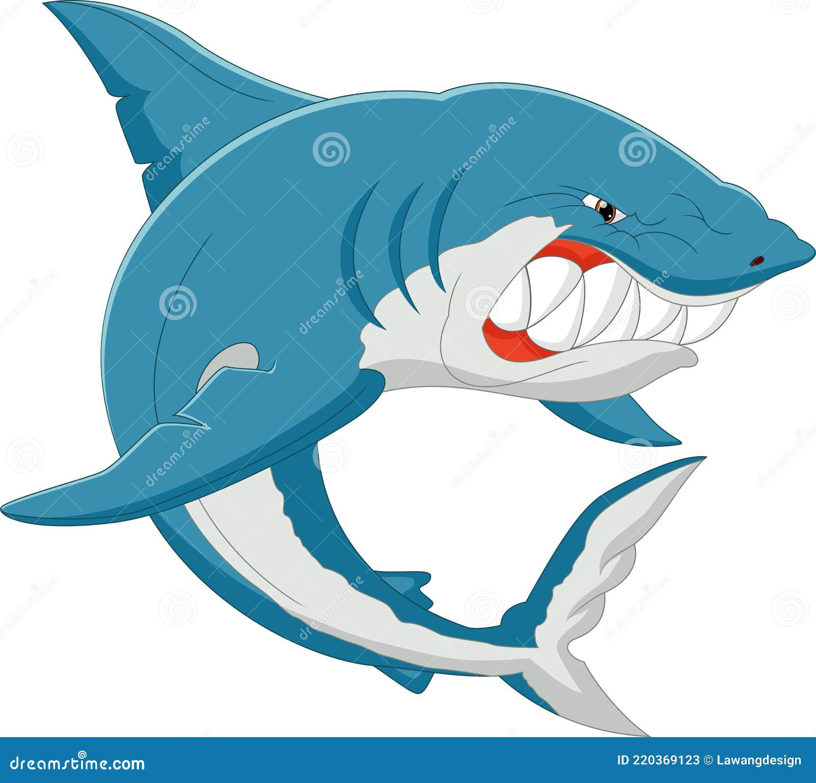 Shark Angry Blue Mascot Logo Vector Illustrator | CartoonDealer.com ...