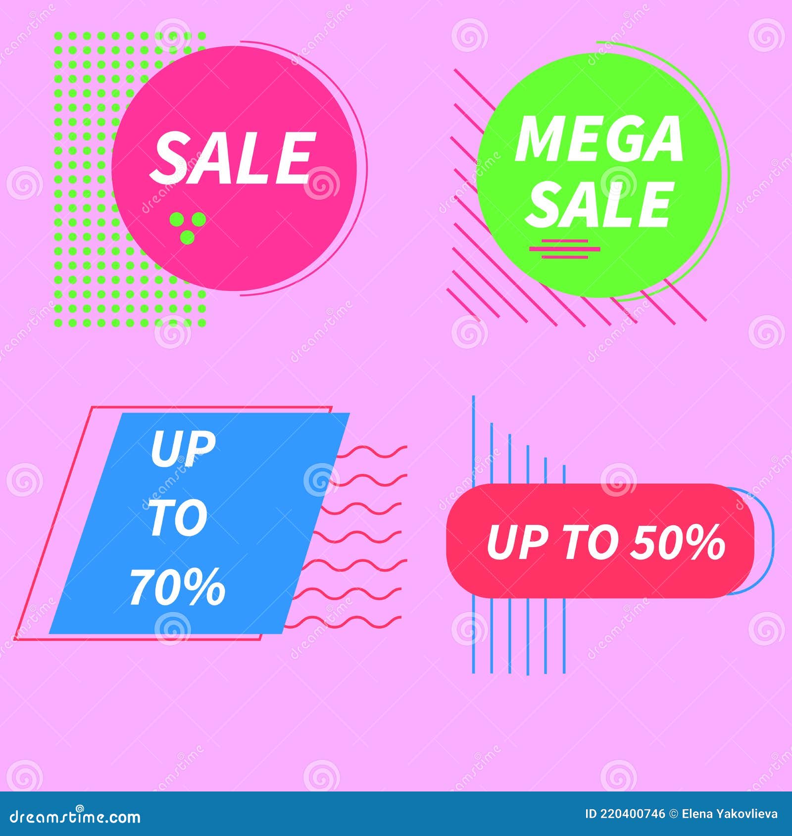 Sale. Mega Sale. Web Badges. Banner. Set of Flyers Stock Vector ...