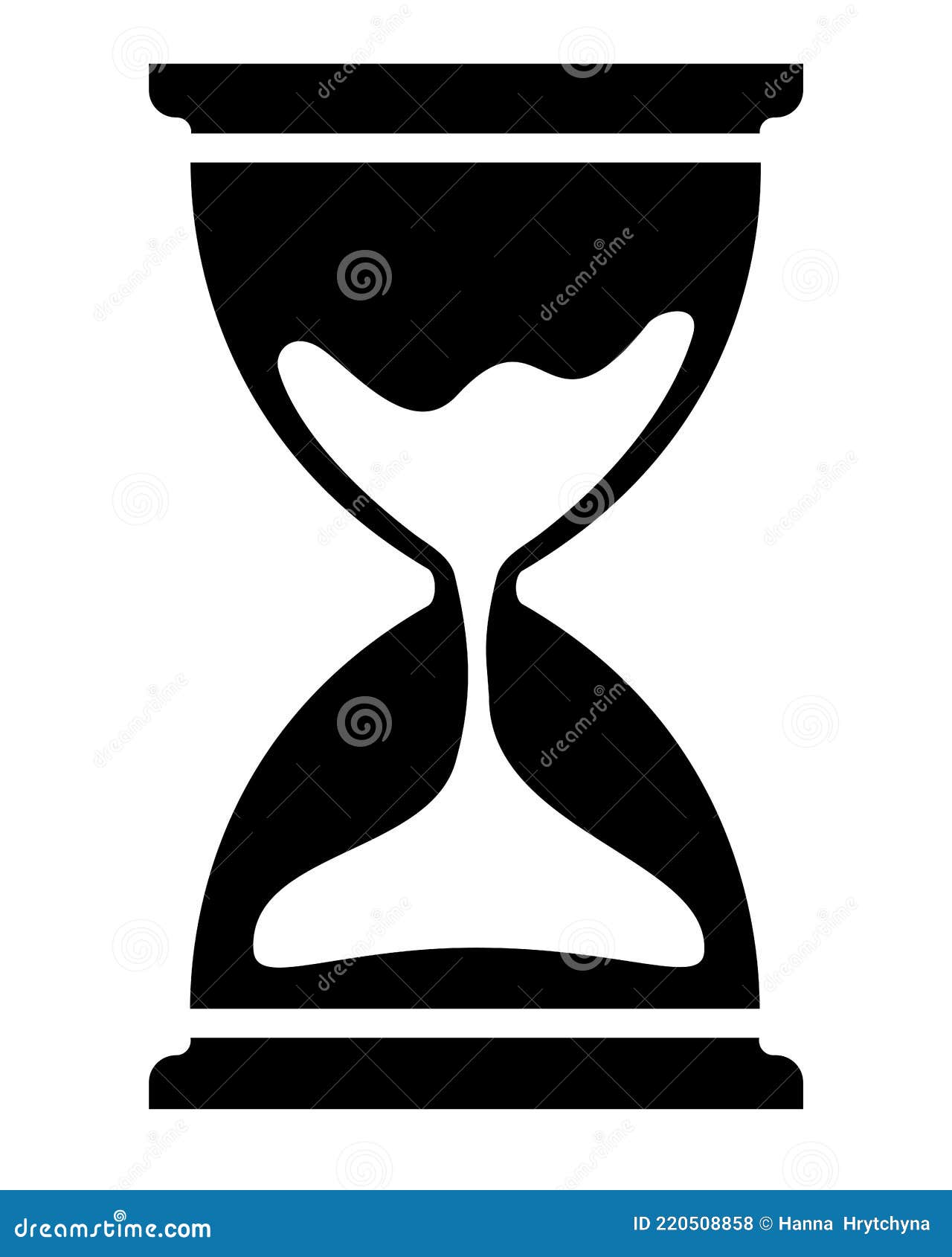 Hourglass - Black Vector Silhouette for Logo or Pictogram. Hourglass ...