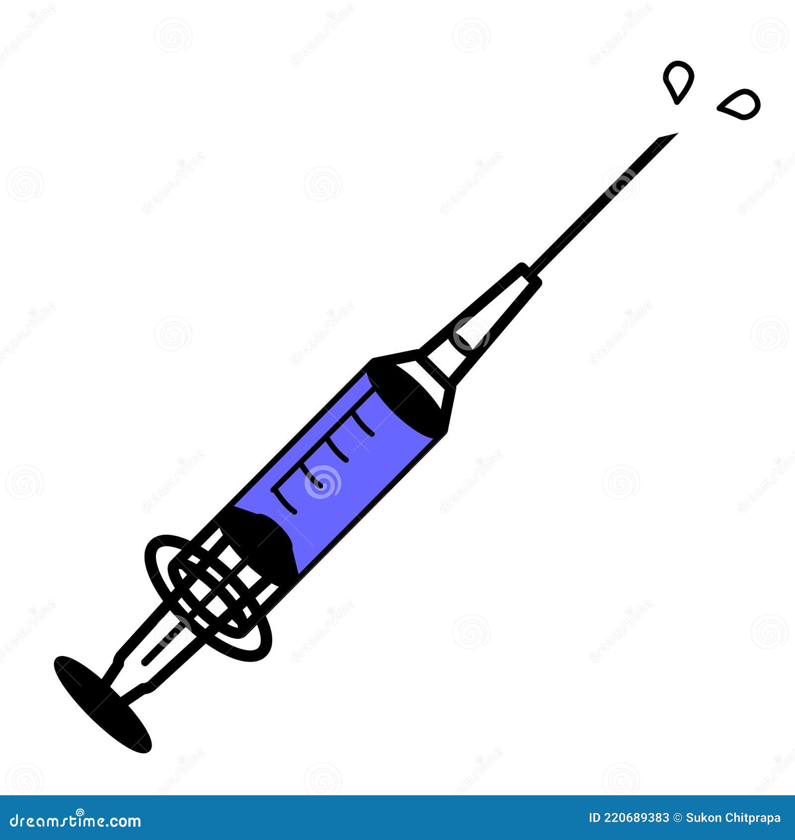Medical Syringe with Purple Liquid Stock Vector - Illustration of ...