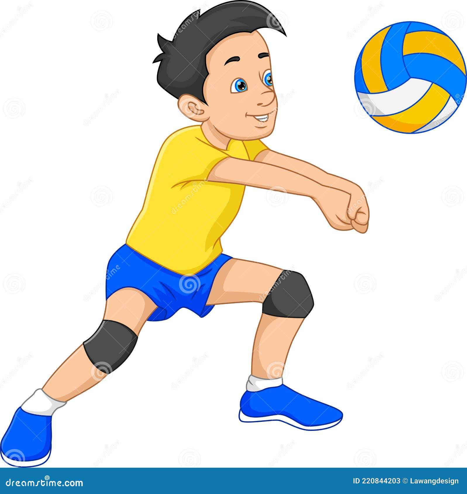 Cartoon Boy Playing Volleyball Stock Vector - Illustration of match ...