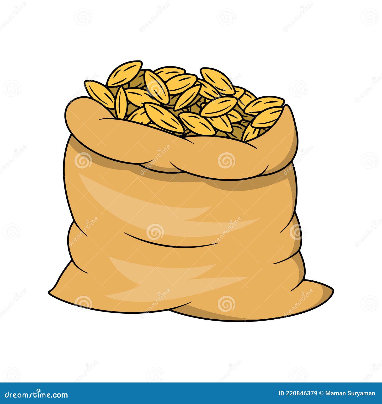 Sack of Wheat Vector Isolated on White Background Stock Vector ...