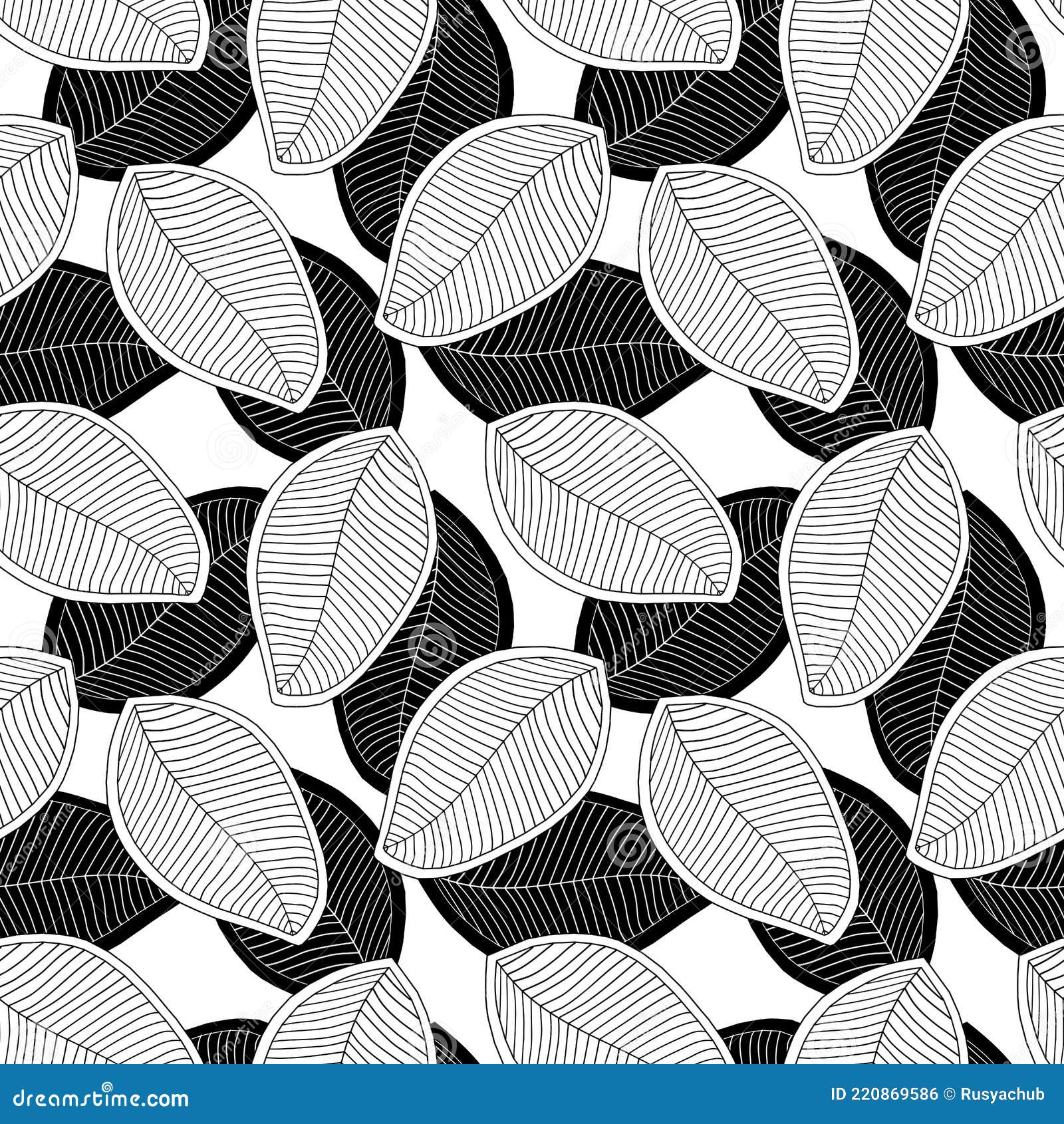 Seamless Pattern from Striped Large Leaves. Stock Illustration ...