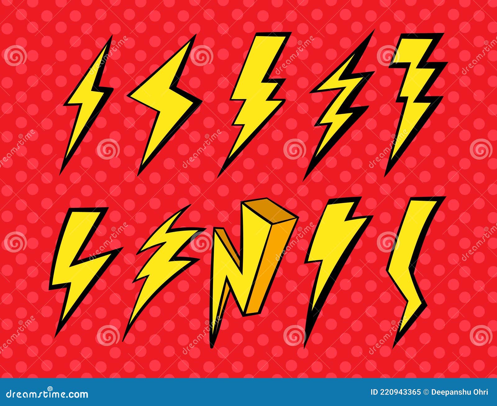 Retro 80s Lightning Bolts Pattern Cartoon Vector | CartoonDealer.com ...