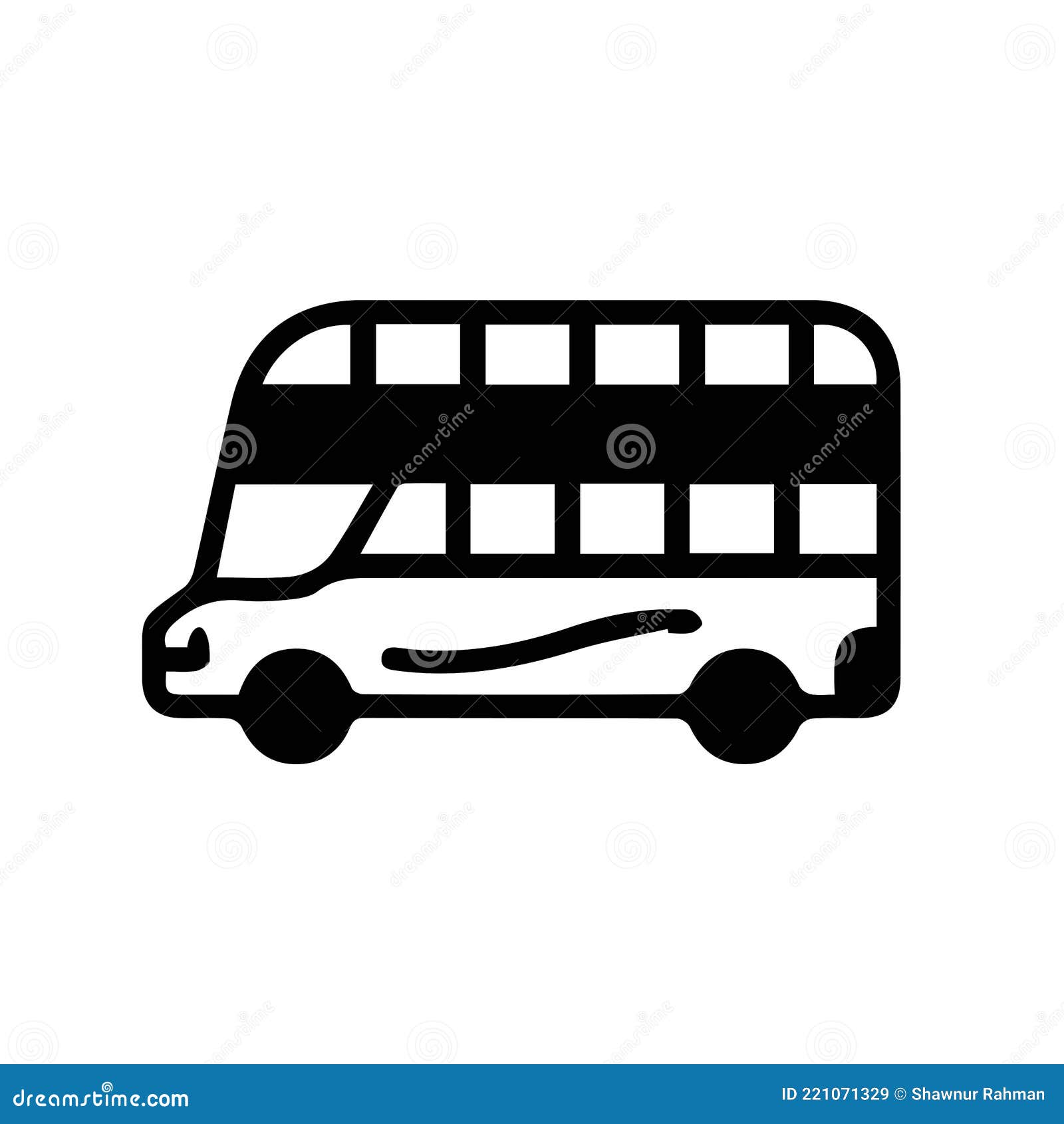 Double Decker Bus Icon Vector Stock Vector - Illustration of solid ...