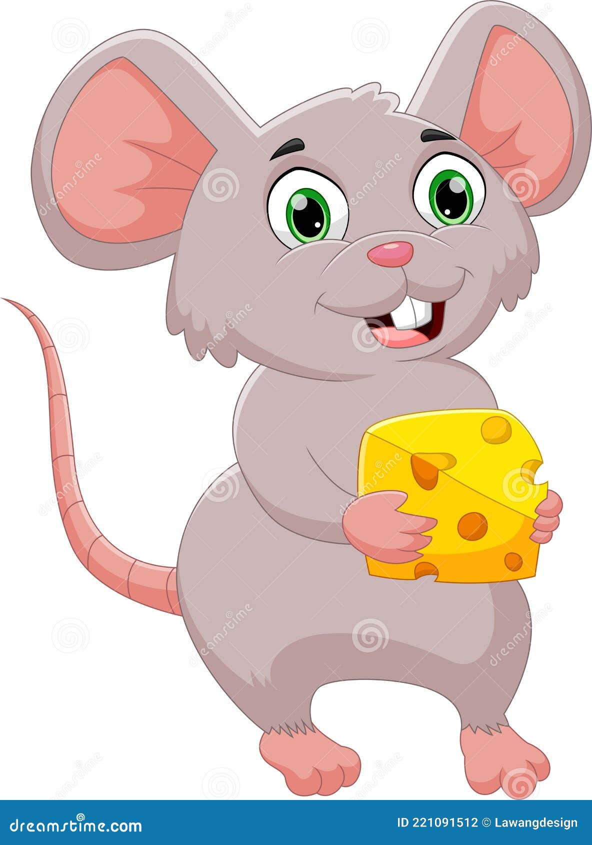 Cartoon Happy Mouse Holding Cheese Stock Vector - Illustration of funny ...