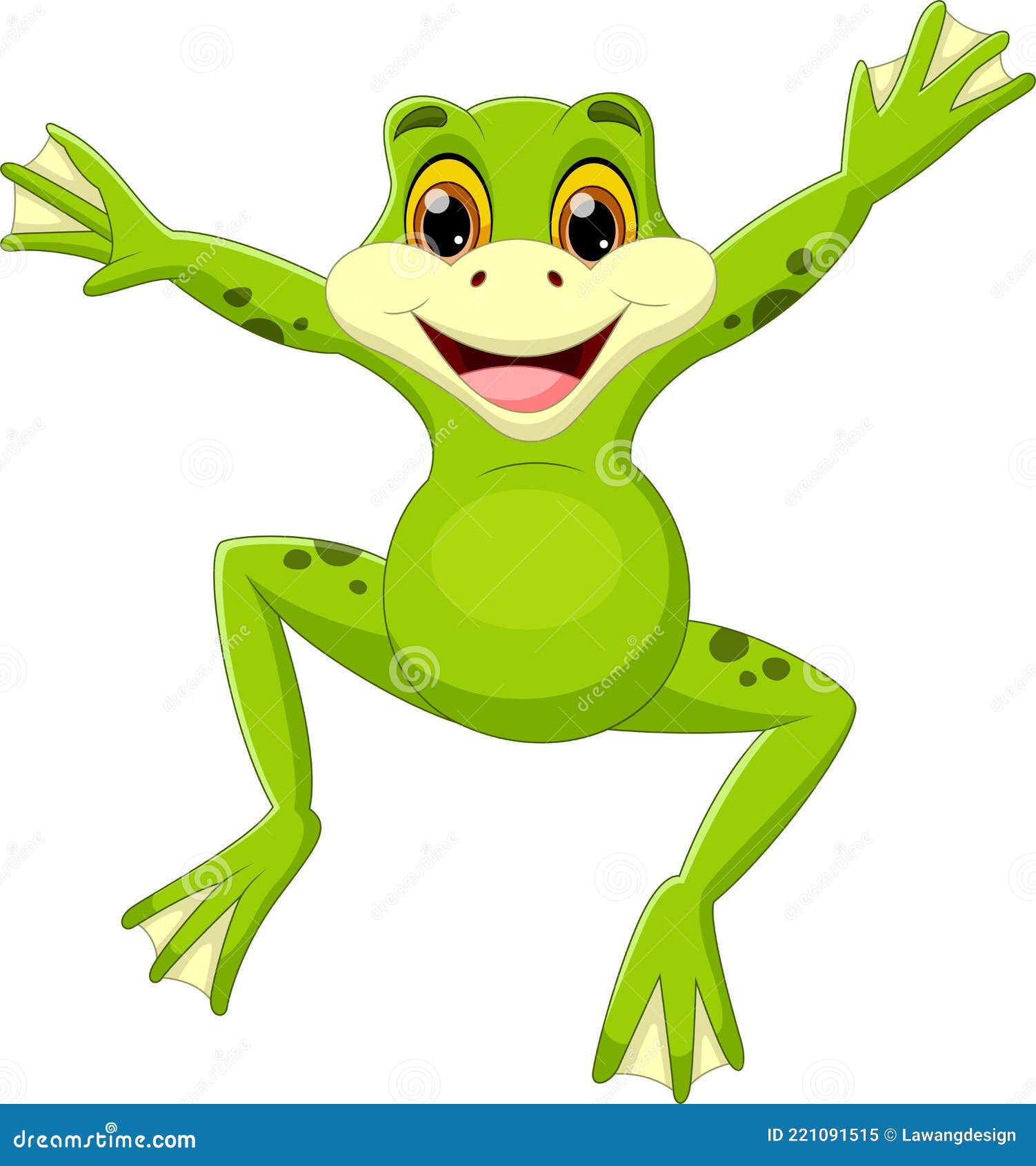 Cute frog jumping cartoon stock vector. Illustration of isolated ...