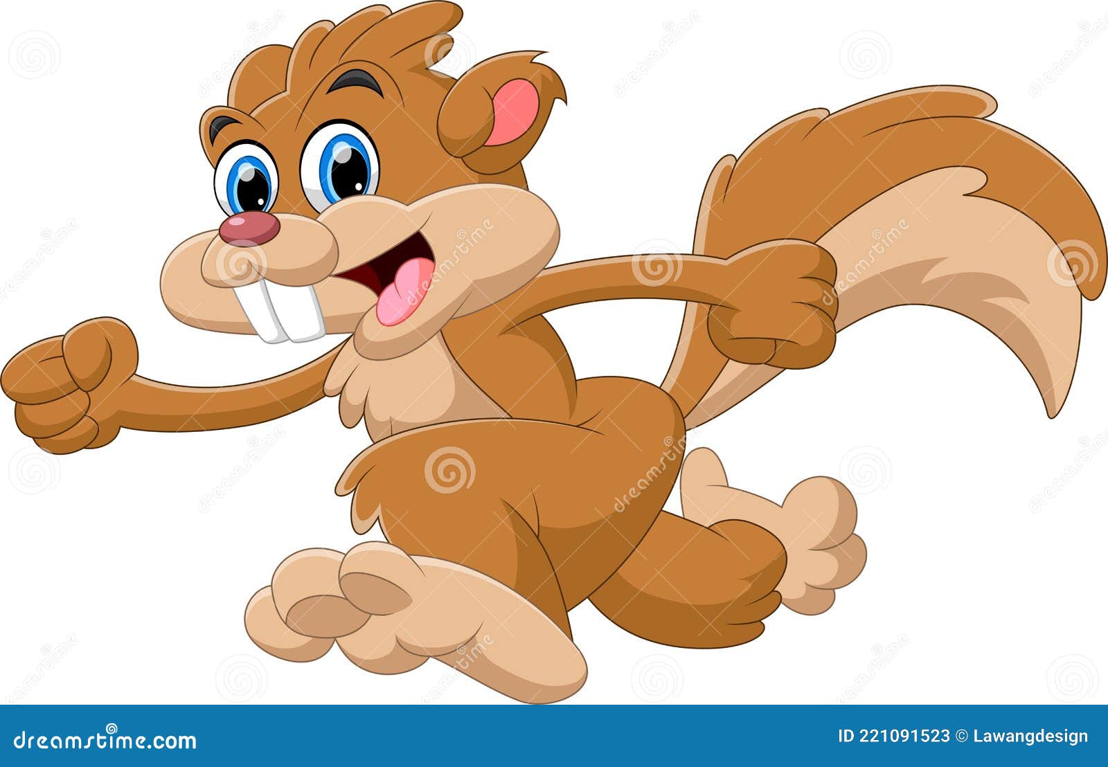 Cartoon Cute Squirrel Running Stock Vector - Illustration of graphic ...
