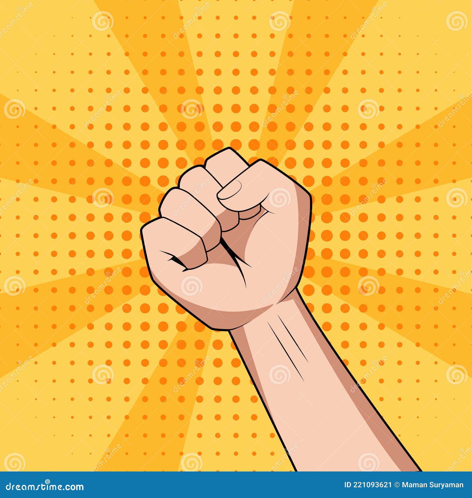 Human Hand Up Proletarian Revolution Vector Stock Vector - Illustration ...