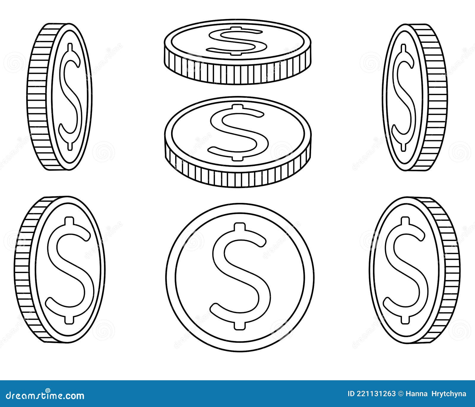 Coins. a Set of Coins from Different Angles Stock Vector - Illustration ...