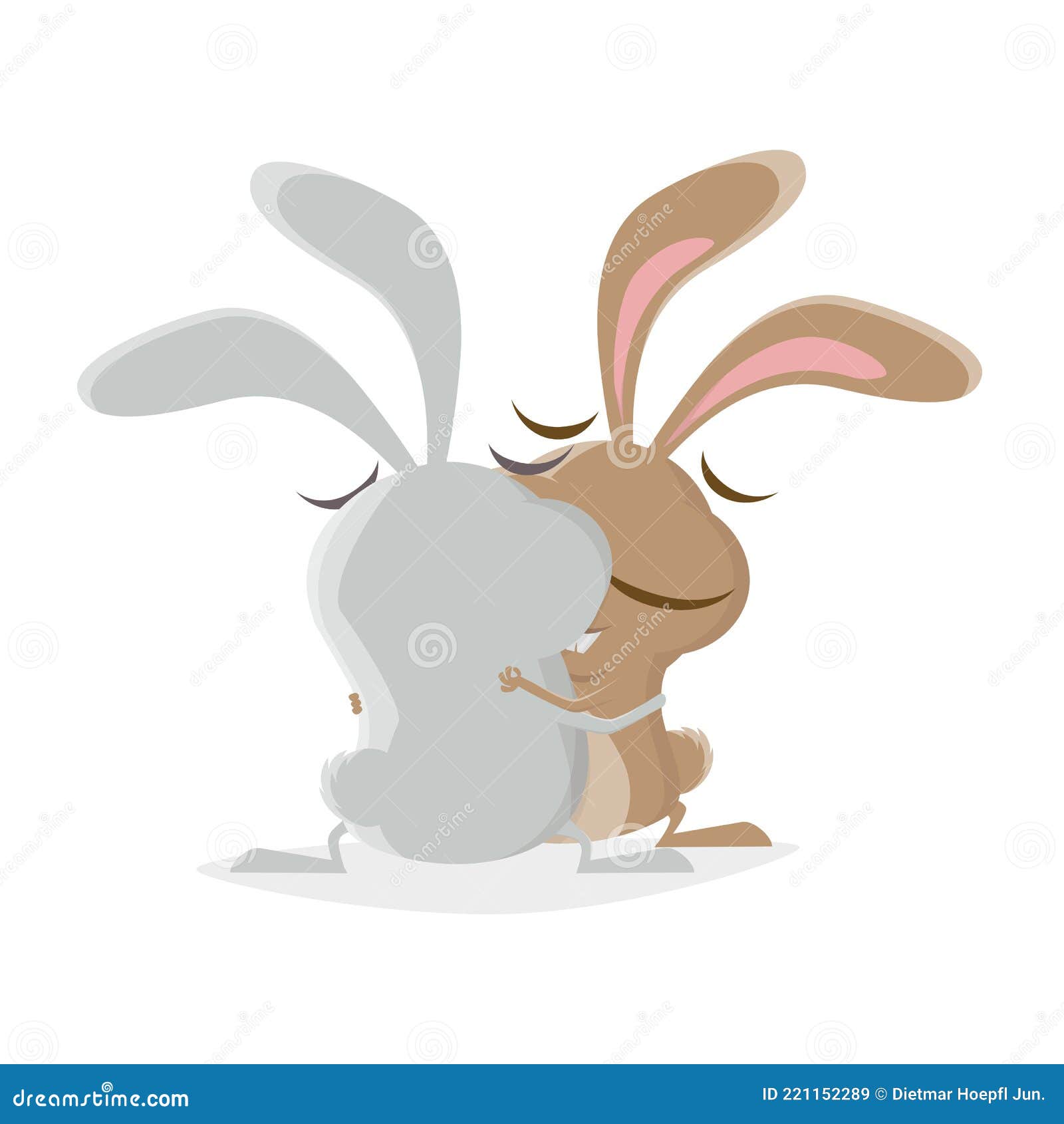 Cartoon Rabbits Hugging Each Other Stock Vector - Illustration of ...