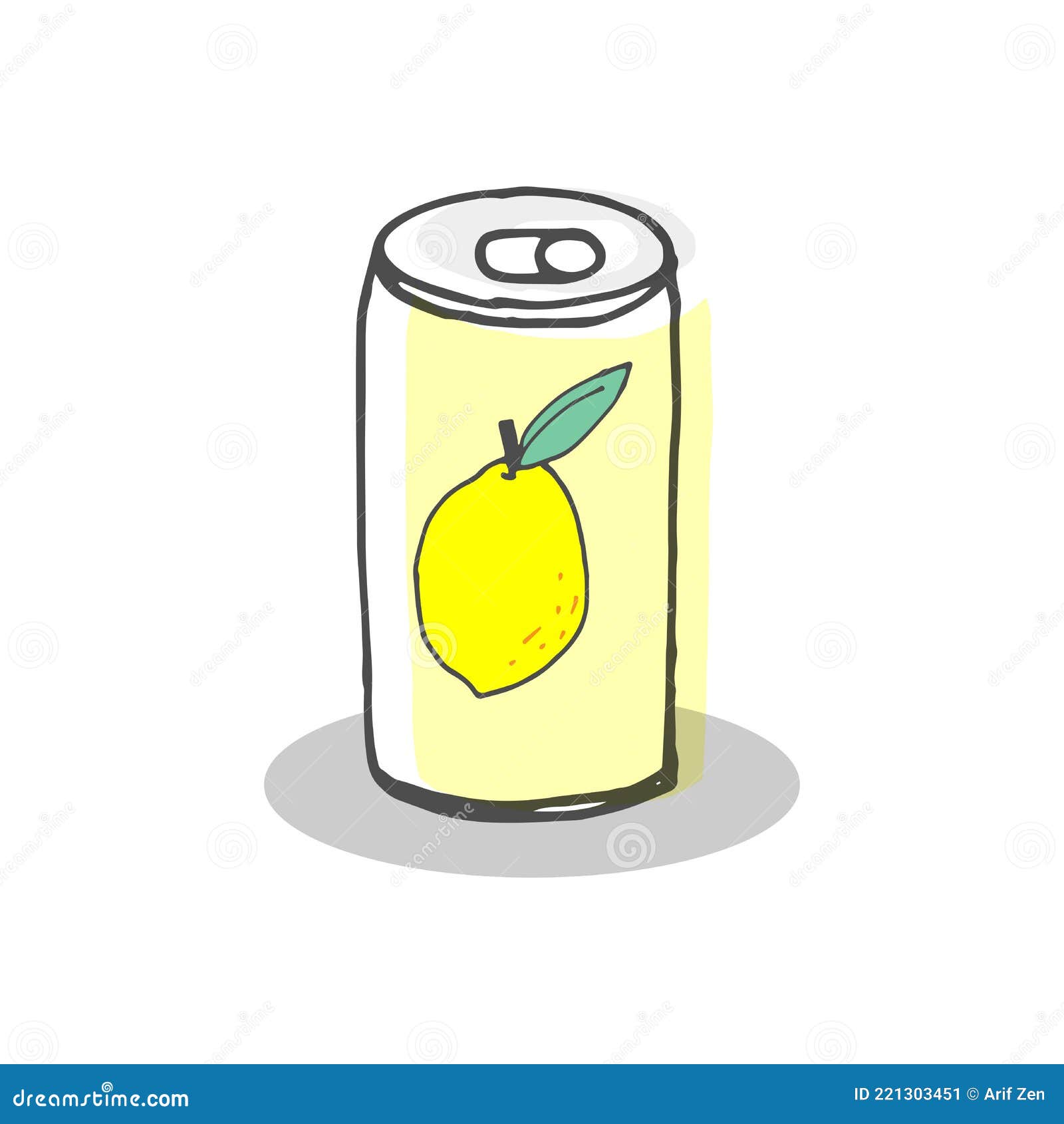 Lemonade Drink Illustration. Beverage Can Icon on White Background ...