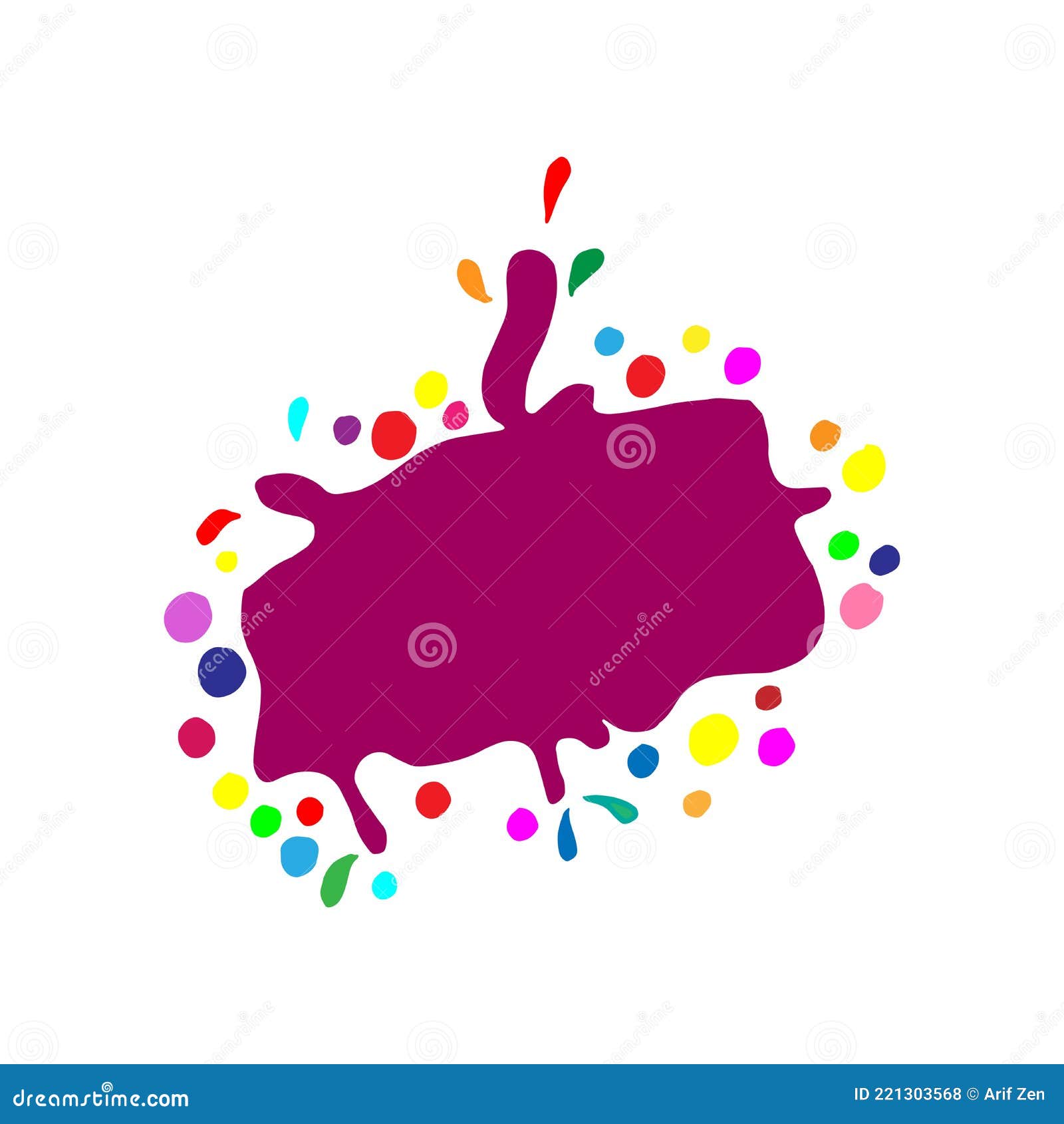 Splash Color Paint Illustration on White Background. Purple Splash ...