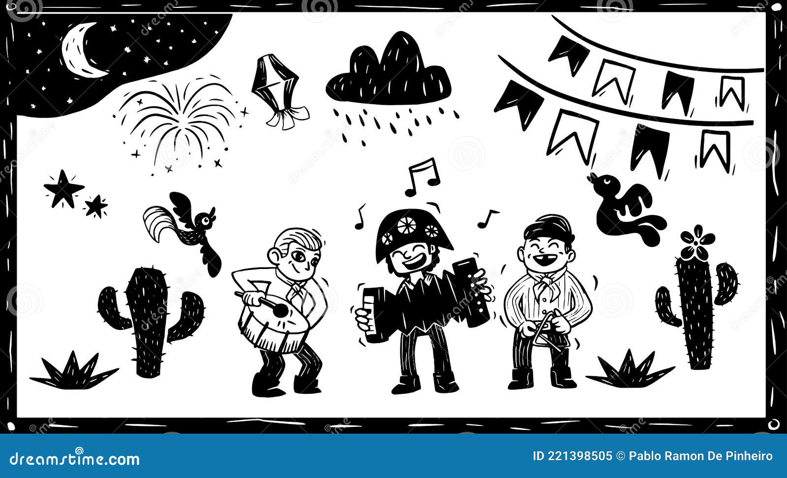 Woodcut Musicians Stock Illustrations – 4 Woodcut Musicians Stock ...