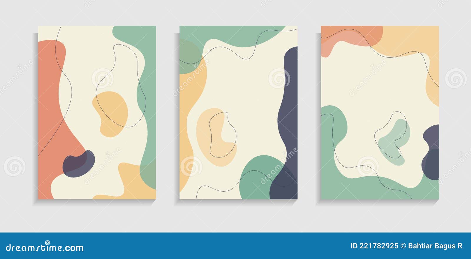 Set of Colorful Background with Minimal Abstract Flat Liquid Shapes ...