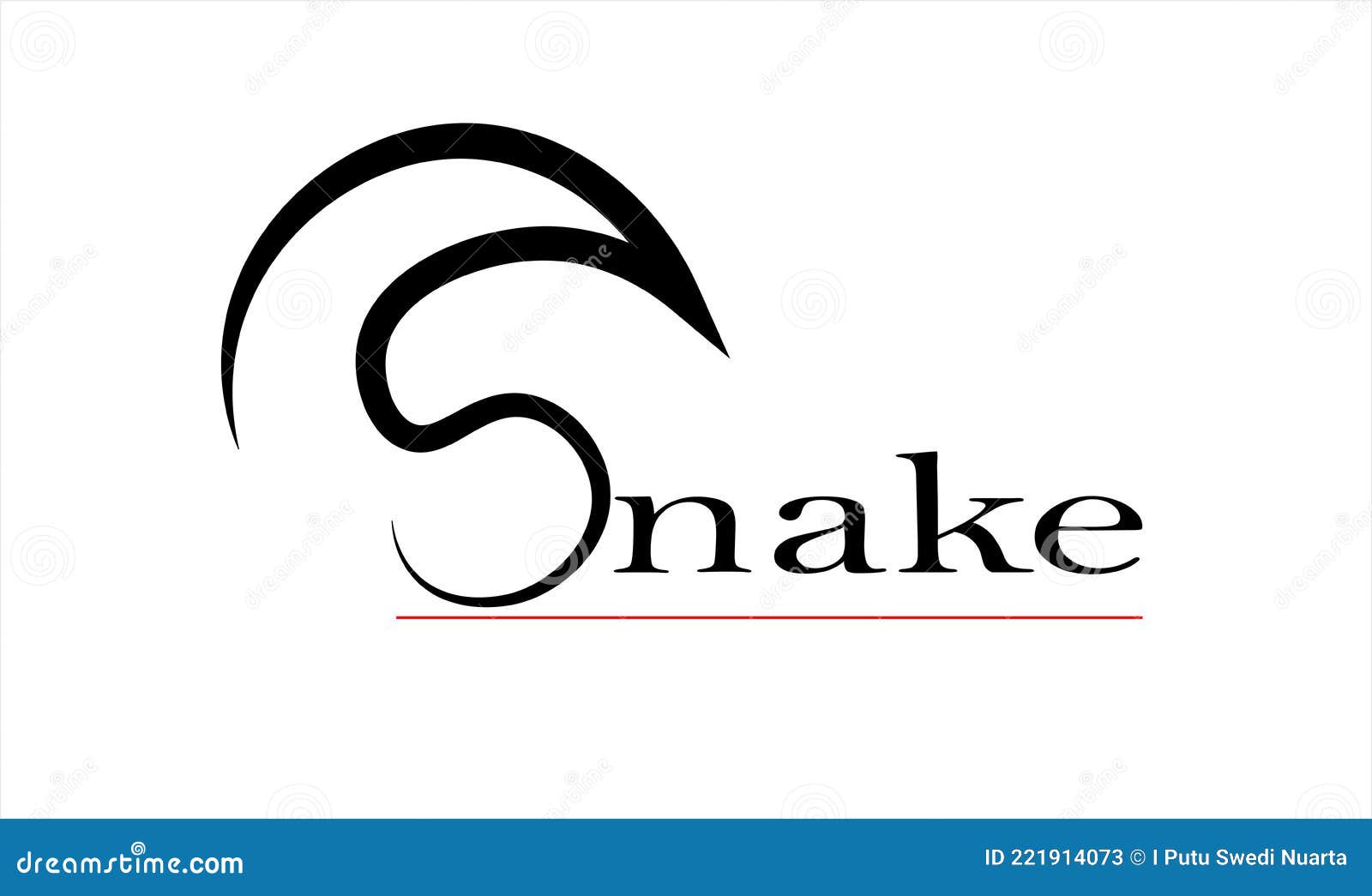 A Design Logo of Snake in a Word Stock Illustration - Illustration of ...