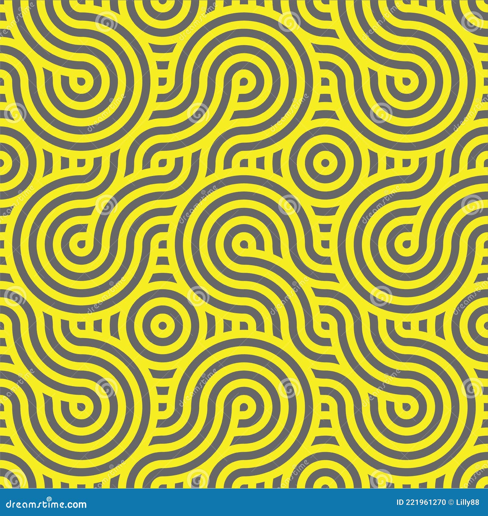 Repeated Abstract Yellow and Grey Circle Pattern Stock Vector ...